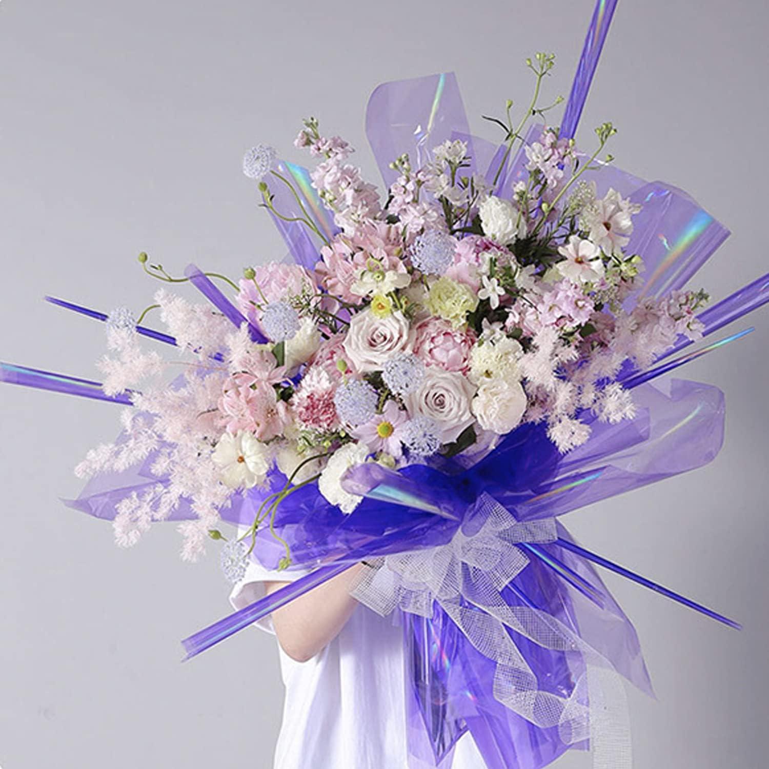 purple cellophane wrap