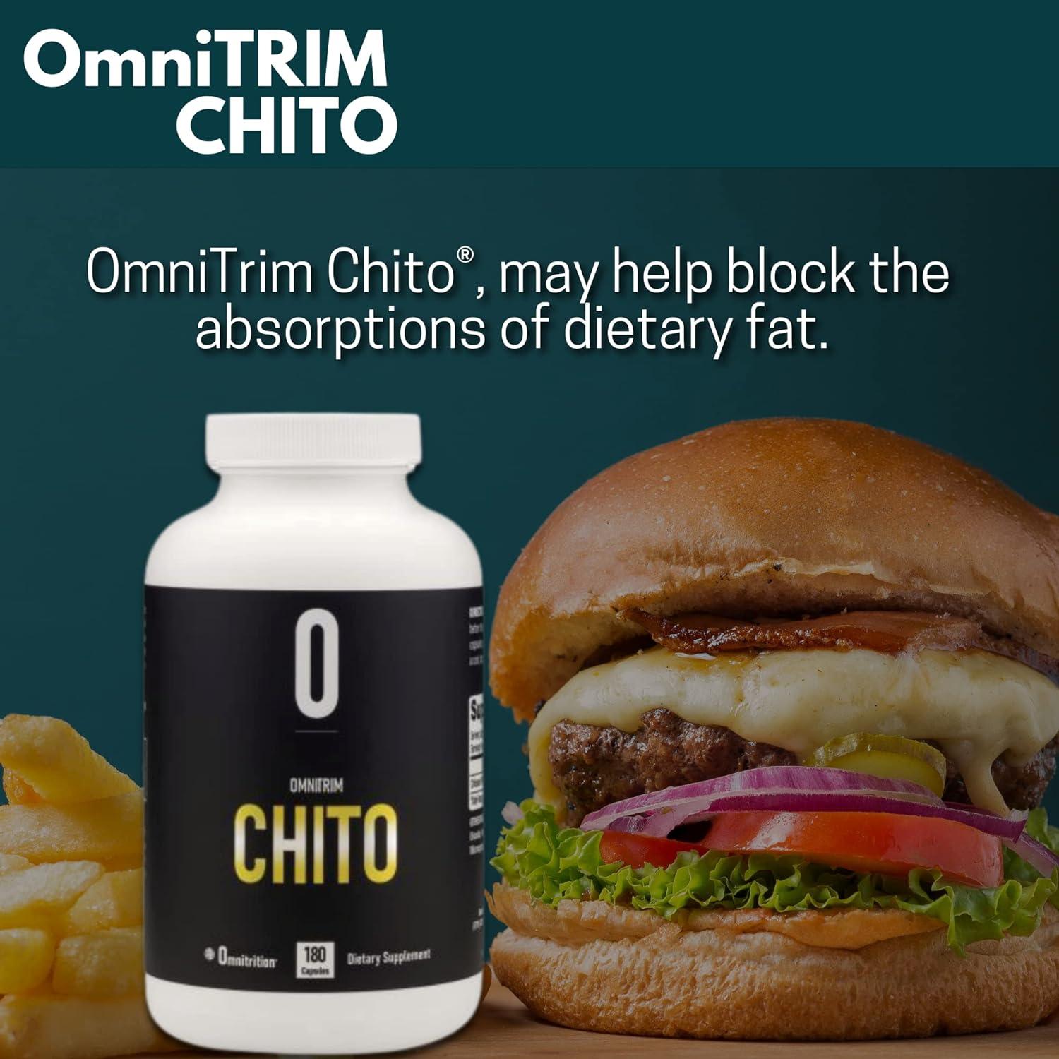 OmniTRIM Chito 500mg Chitosan Dietary Supplement - 180 Capsules ...