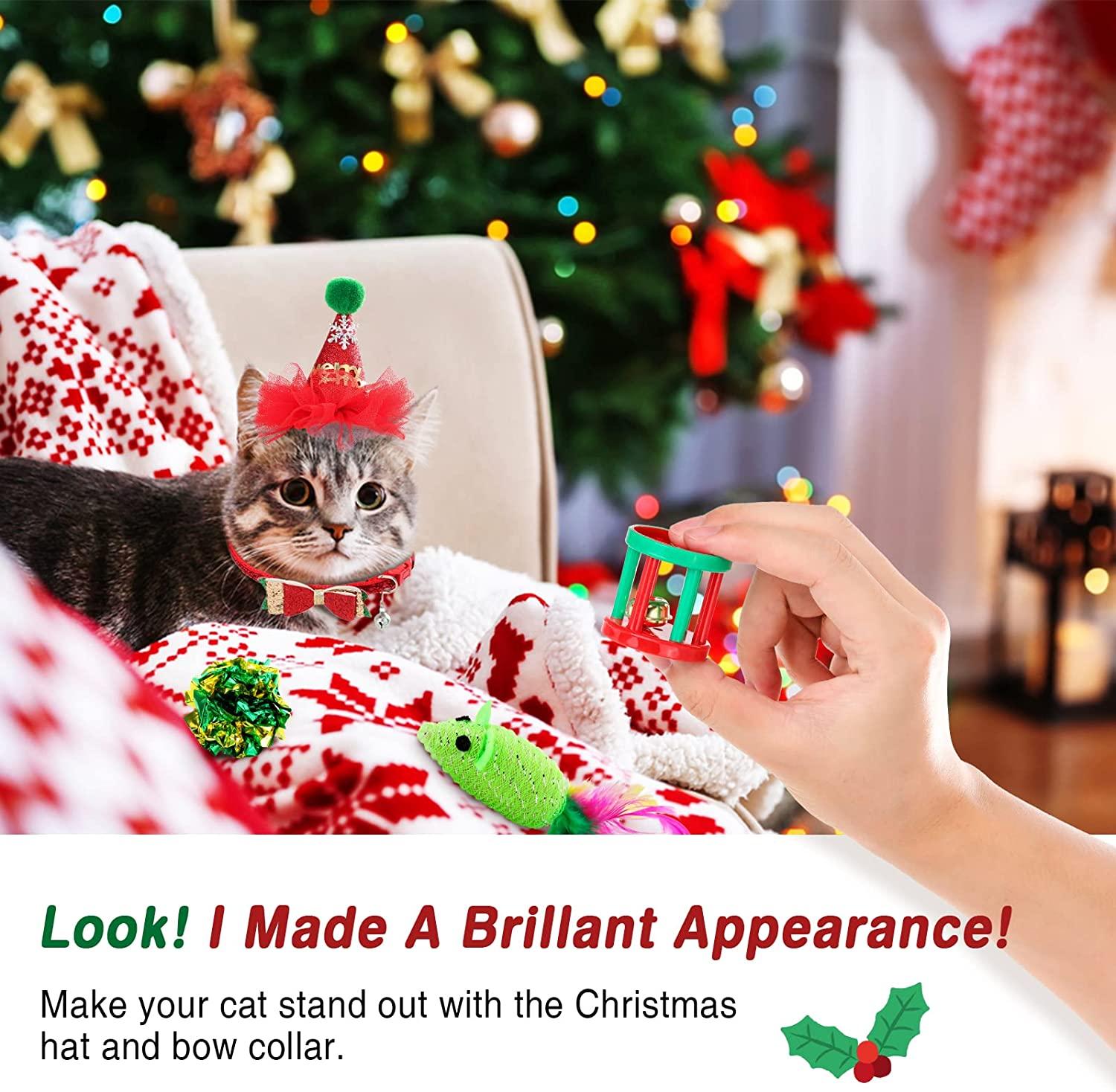 VavoPaw Christmas Stocking Cat Toys - Interactive Santa Claus Teaser ...