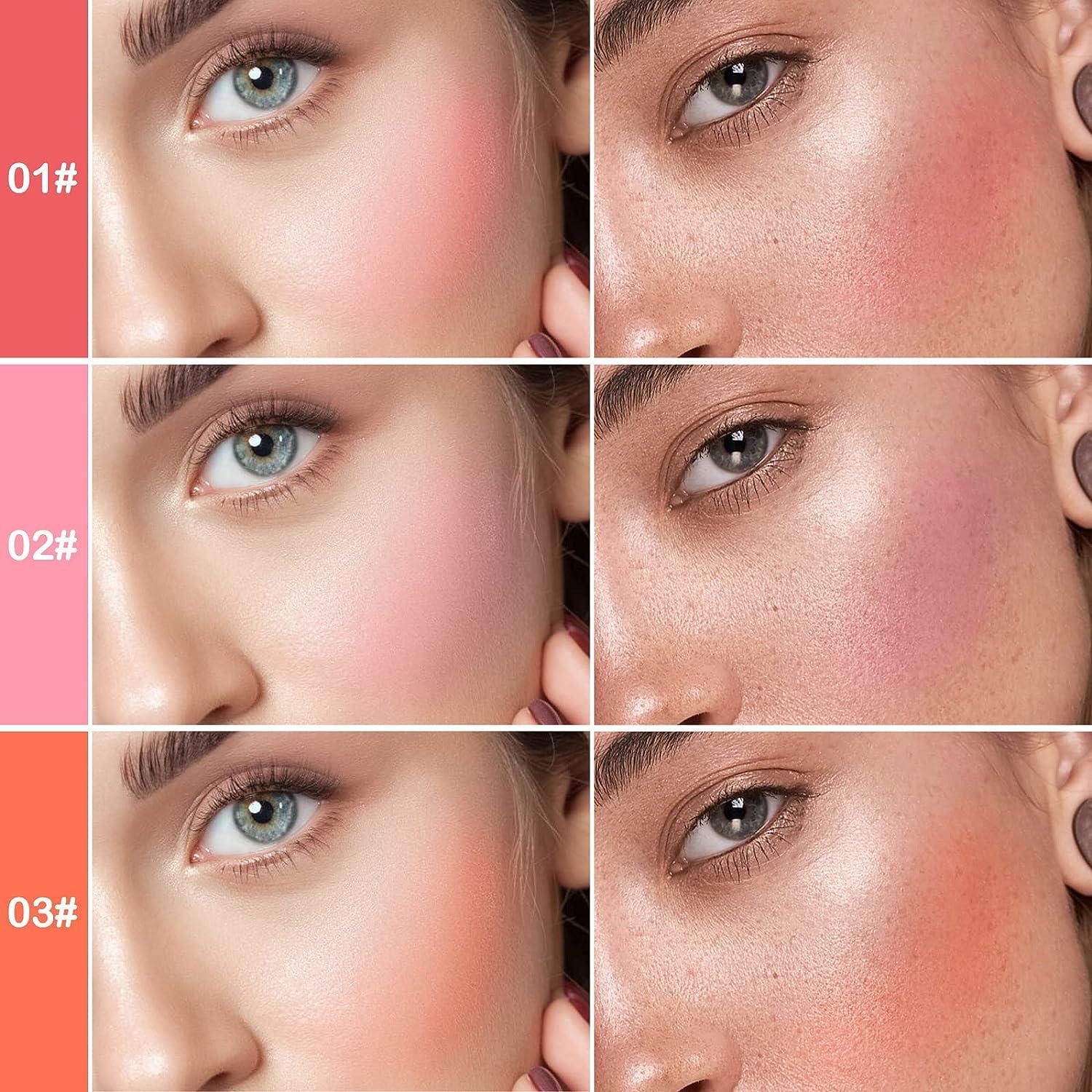 3 Colors Cream Liquid Blush Trio | Soft Matte Cheek/Lip/Eye Makeup ...