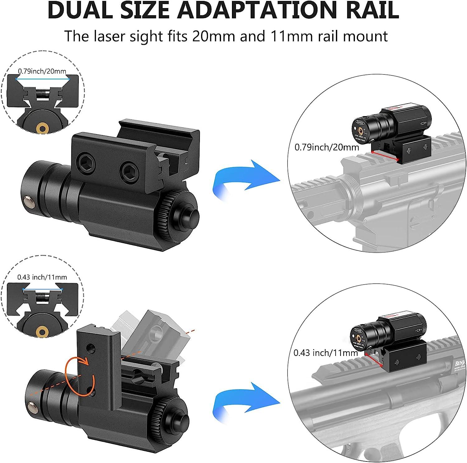 Compact Tactical Red Laser Sight with Picatinny Rail Mount - Dual ...