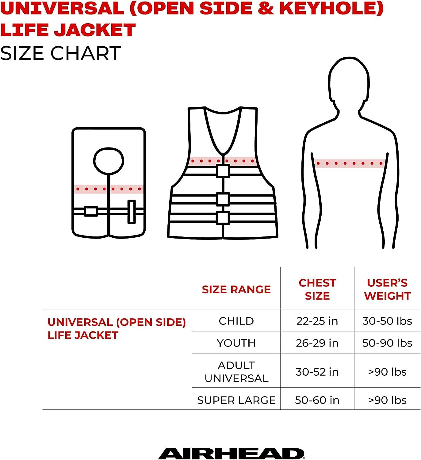 AIRHEAD General All Purpose Life Jacket - US Coast Guard Approved Type ...