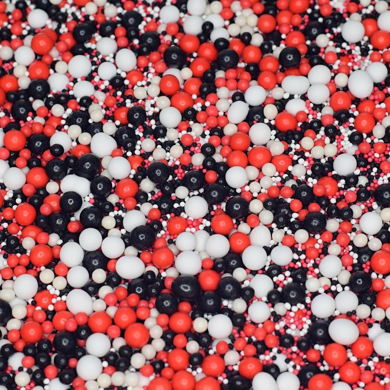 Red White and Black Blood and Mayhem Halloween Sprinkles Edible Cake ...