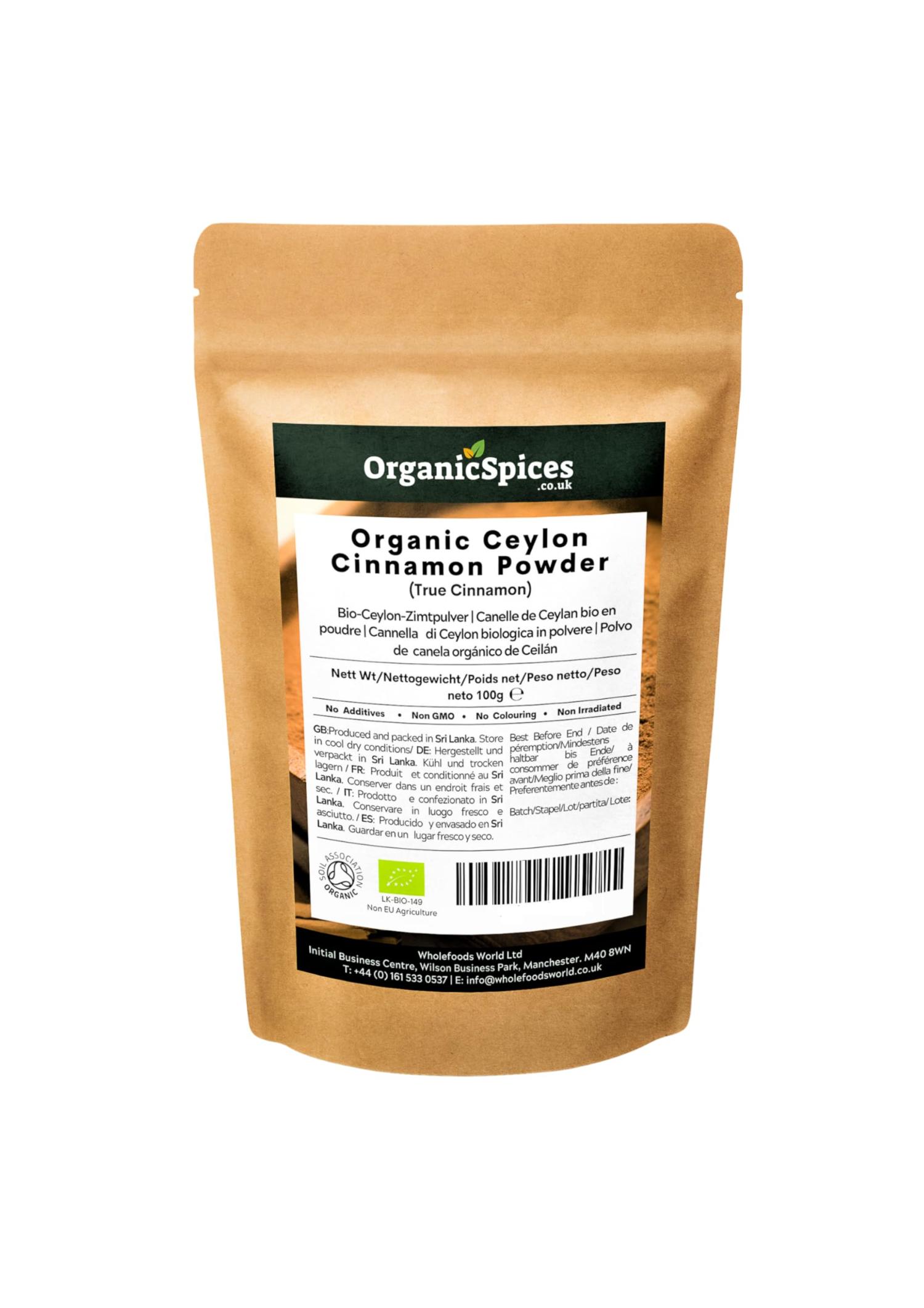 Organic Ceylon Cinnamon Powder 100g - Soil Association Certified | Buy ...
