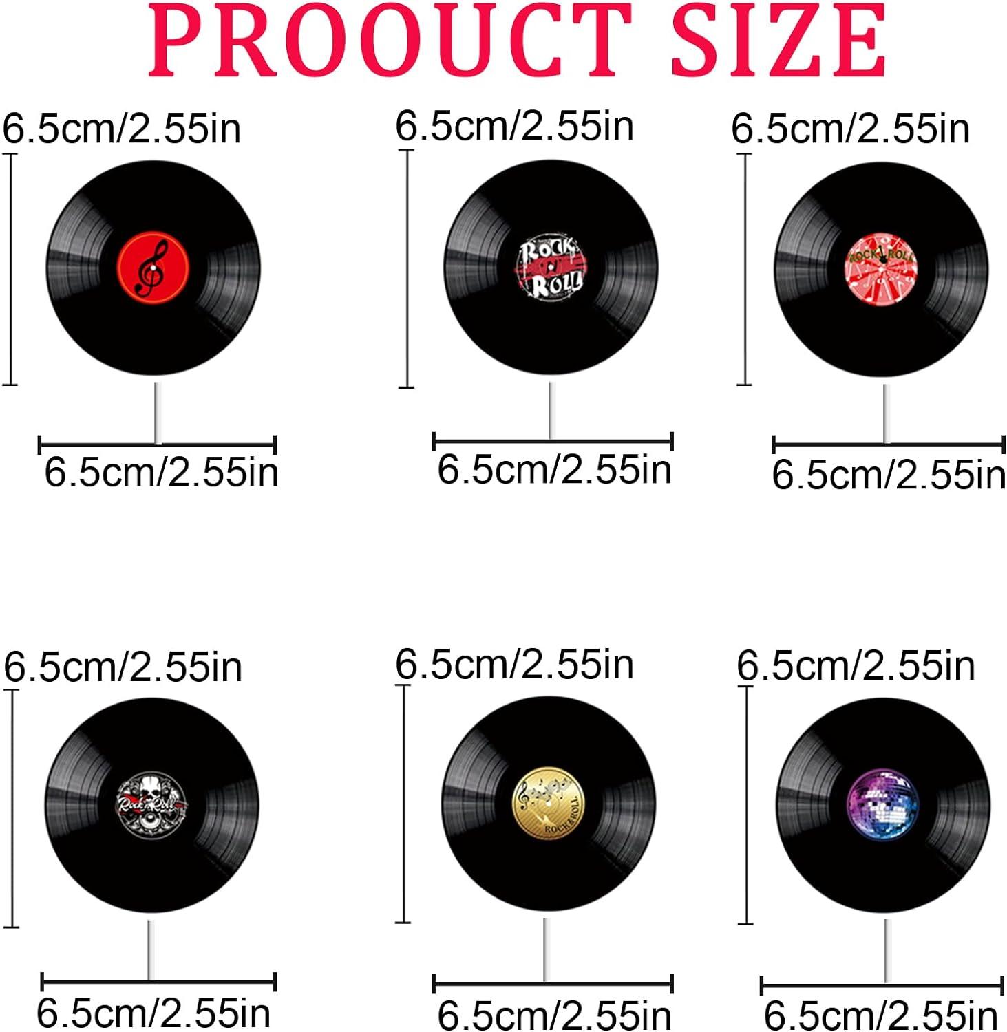 Black Glitter CD Dessert Cupcake Topper Retro 50s 60s CD Theme Theme ...