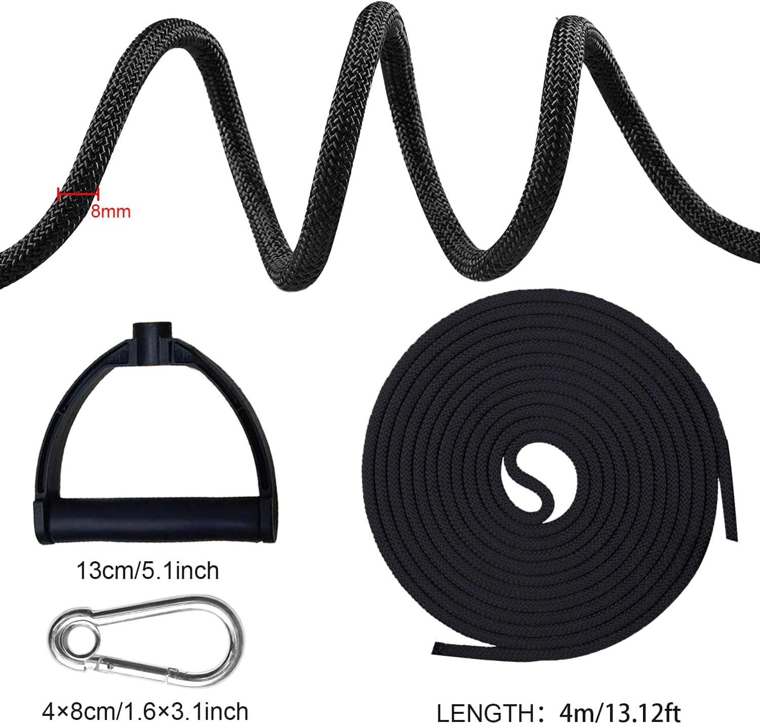 Premium 4m Sled Rope | Small Tension Rope with Carabiner & Wooden ...