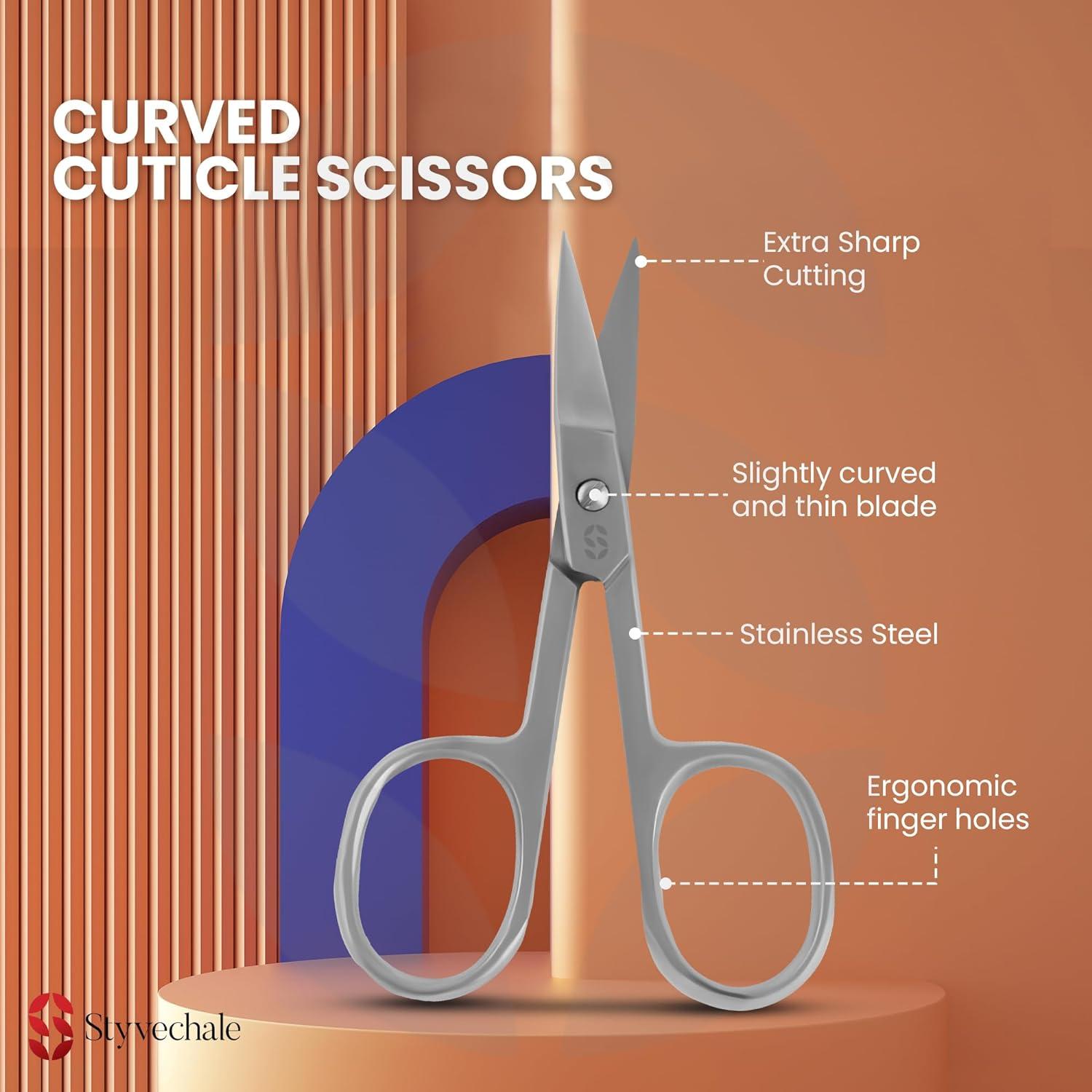 Curved Cuticle Scissors Extra Sharp Scissors for Dead Skin Stainless ...