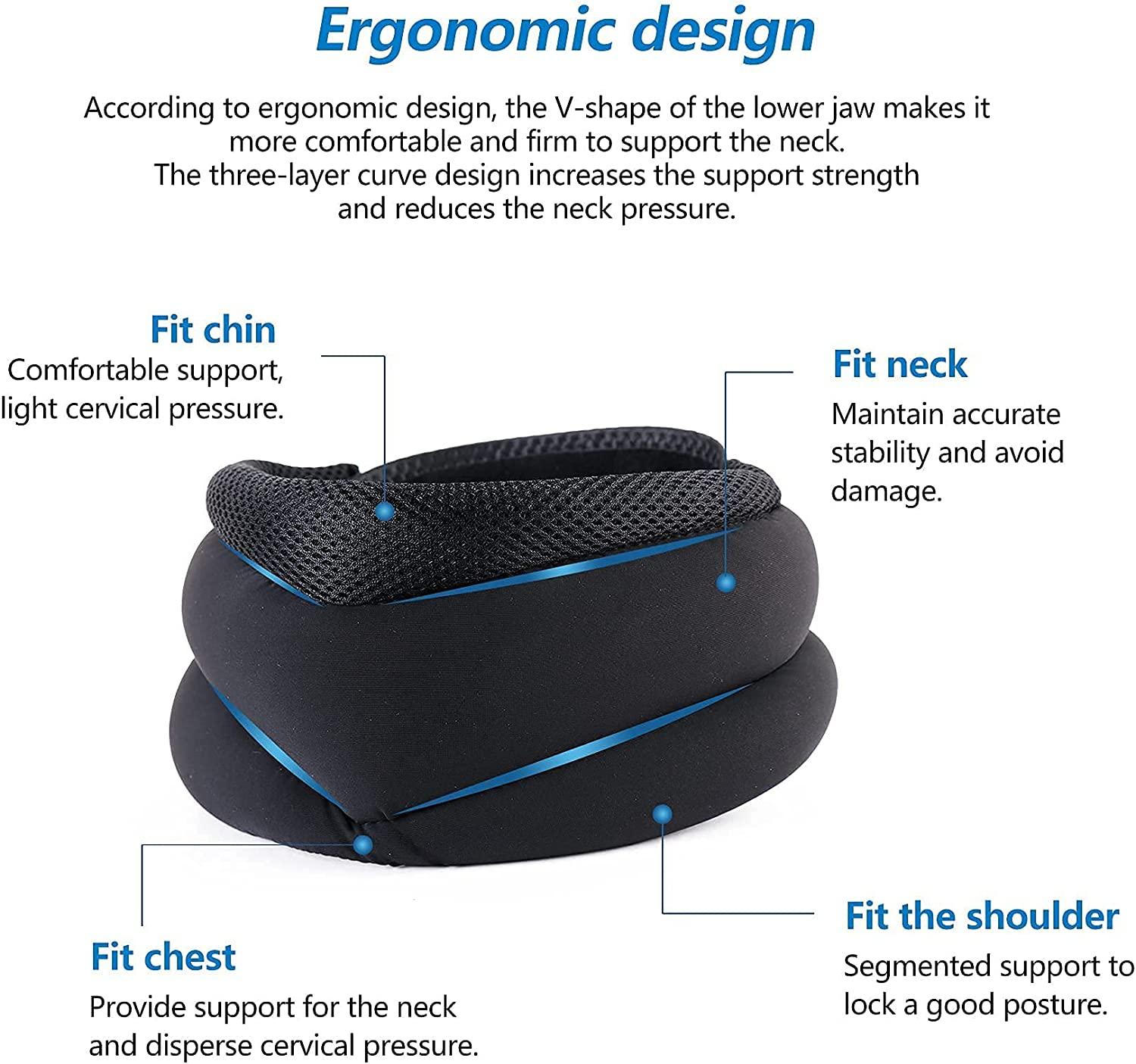 Graphene Heated Neck Brace for Neck Pain Relief - Adjustable Foam ...