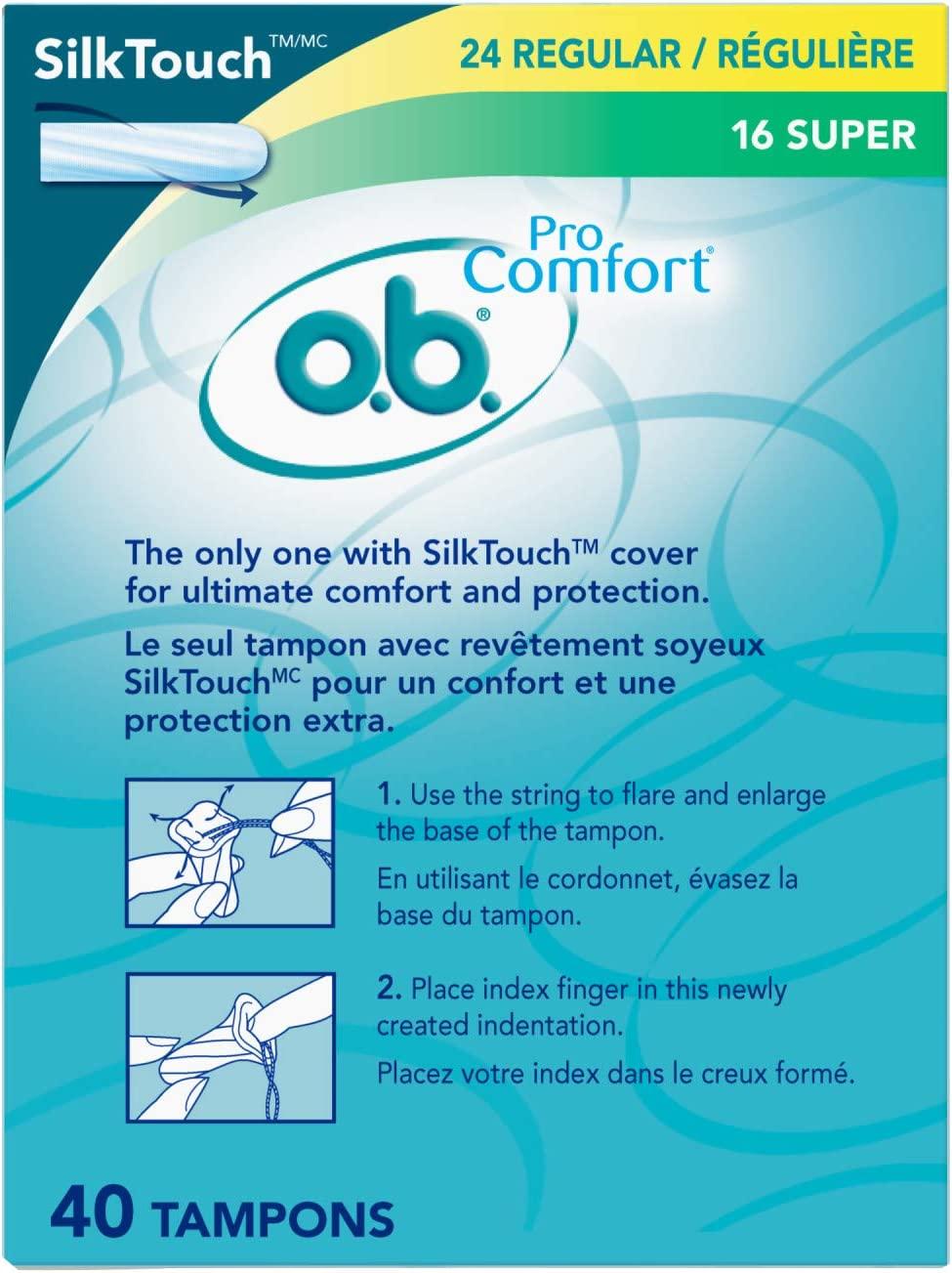 o.b. Pro Comfort Applicator Free Digital Tampons Regular and Super ...
