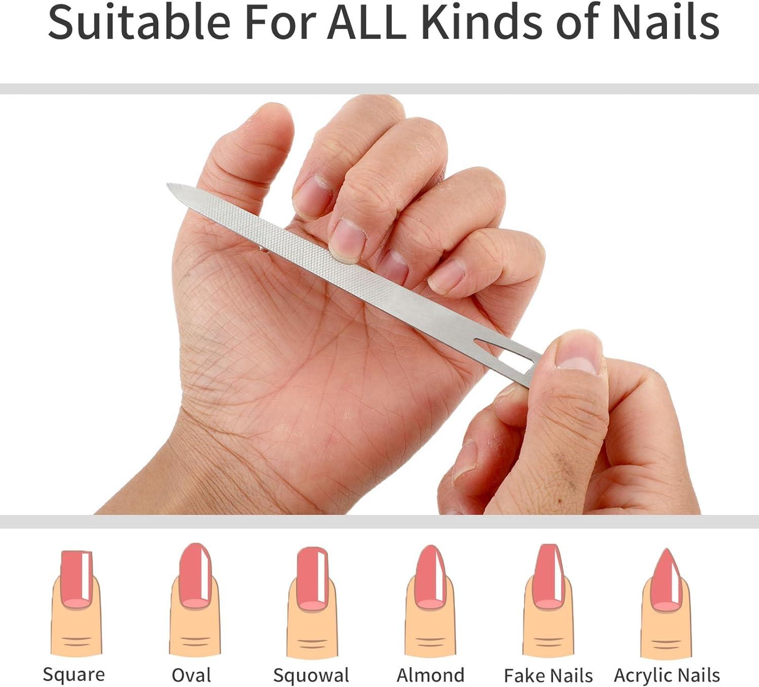 simarro 6 Pcs Metal Nail Files Stainless Steel Fingernail Toenail Files Double Sided Manicure ...