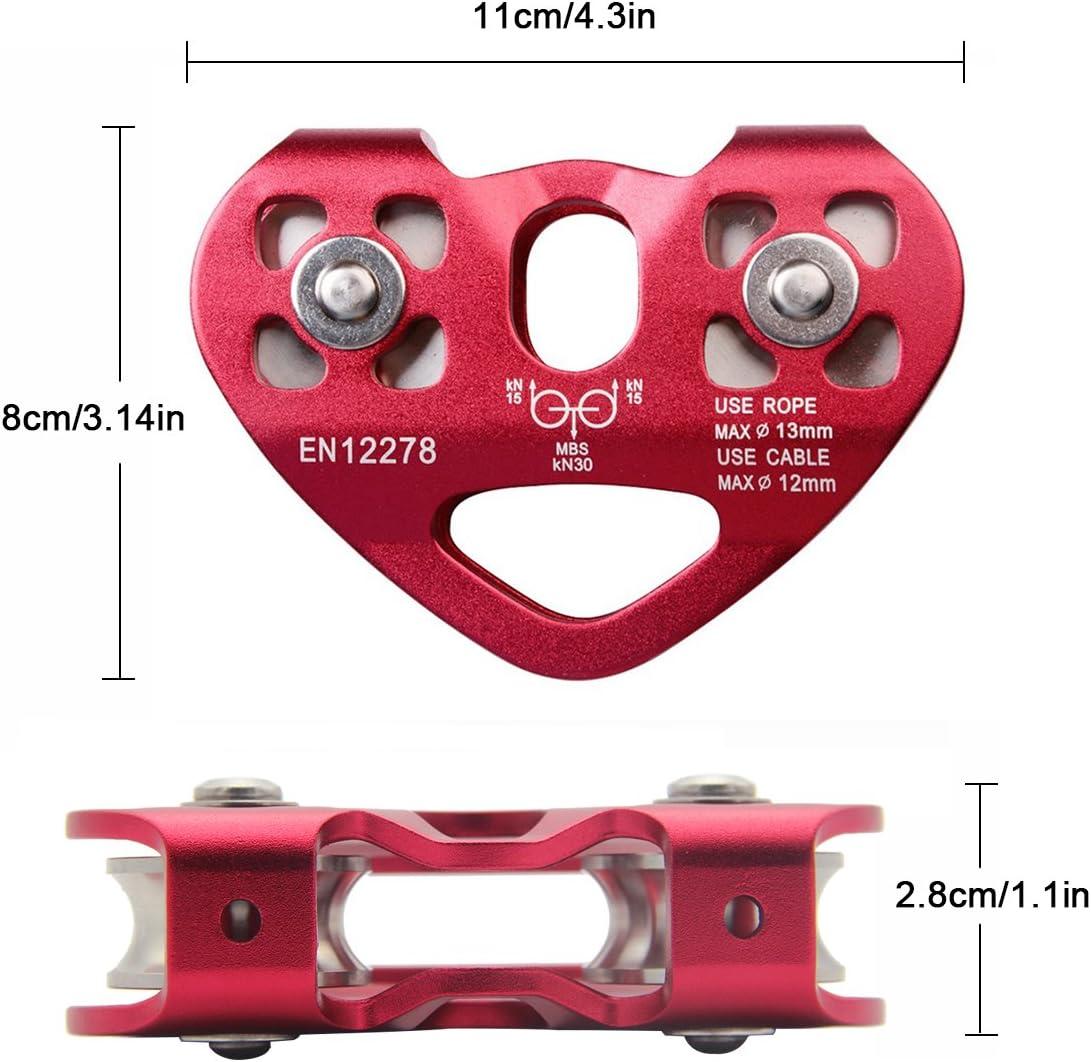 Latinaric Double Rope Pulley - Heart Shape Red Deflection Pulley for ...