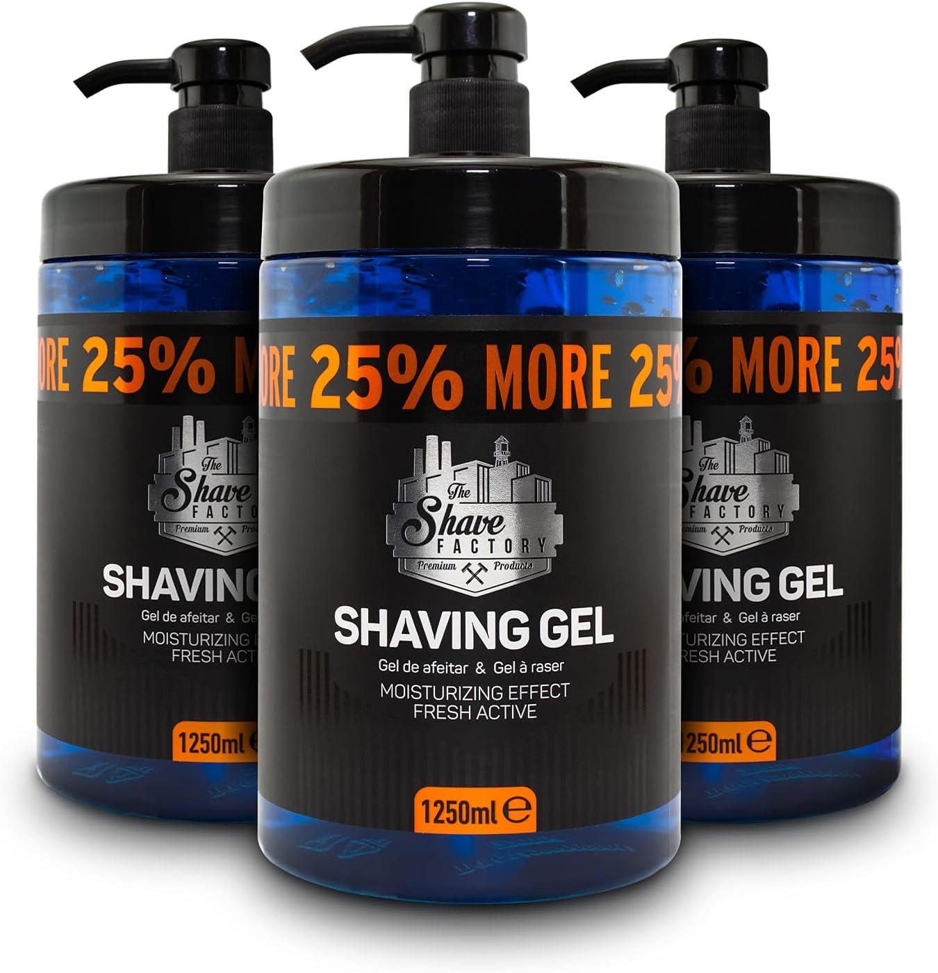 The Shave Factory Shaving Gel - 25% More Free, Moisturizing Formula for ...