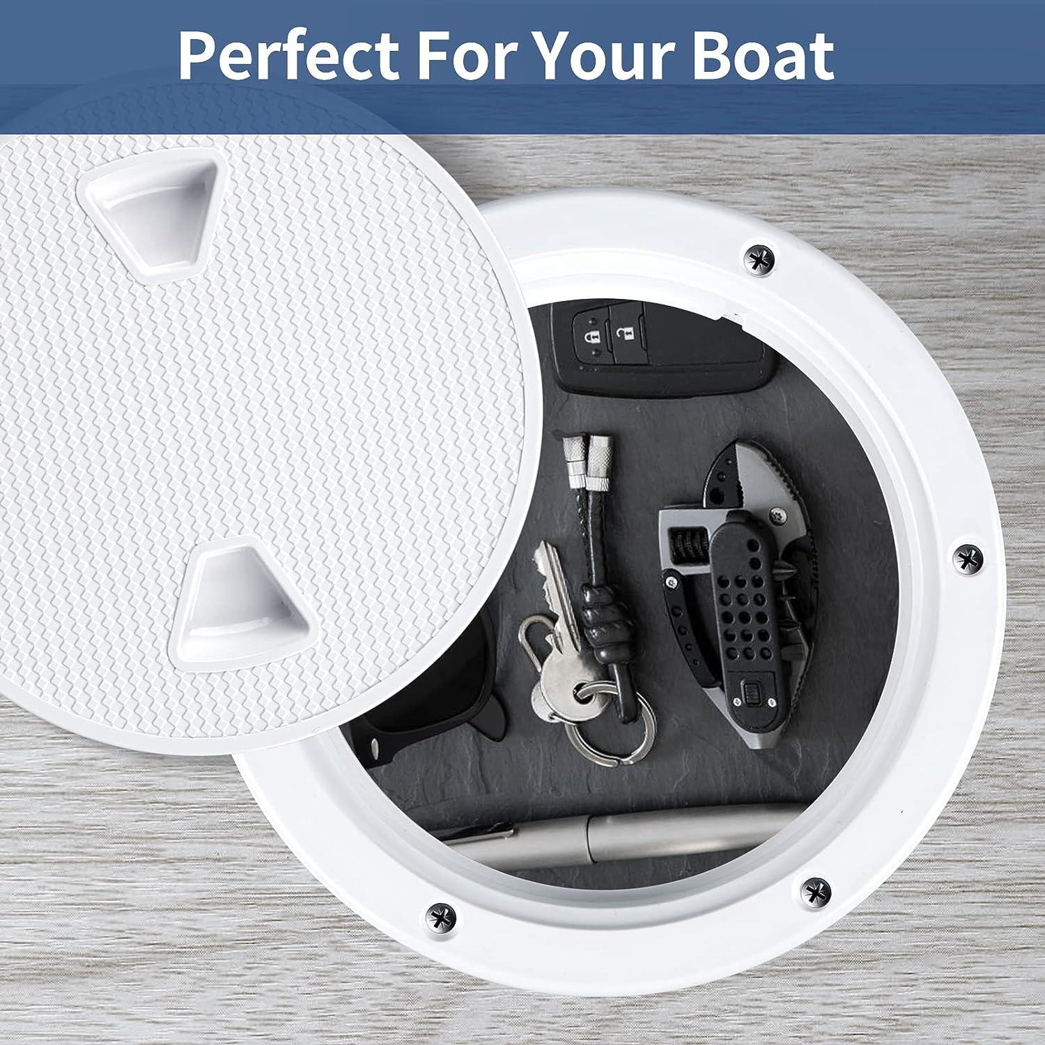 8 Inch Non-Slip Boat Hatch Cover Deck Plate - White Inspection Hatch ...
