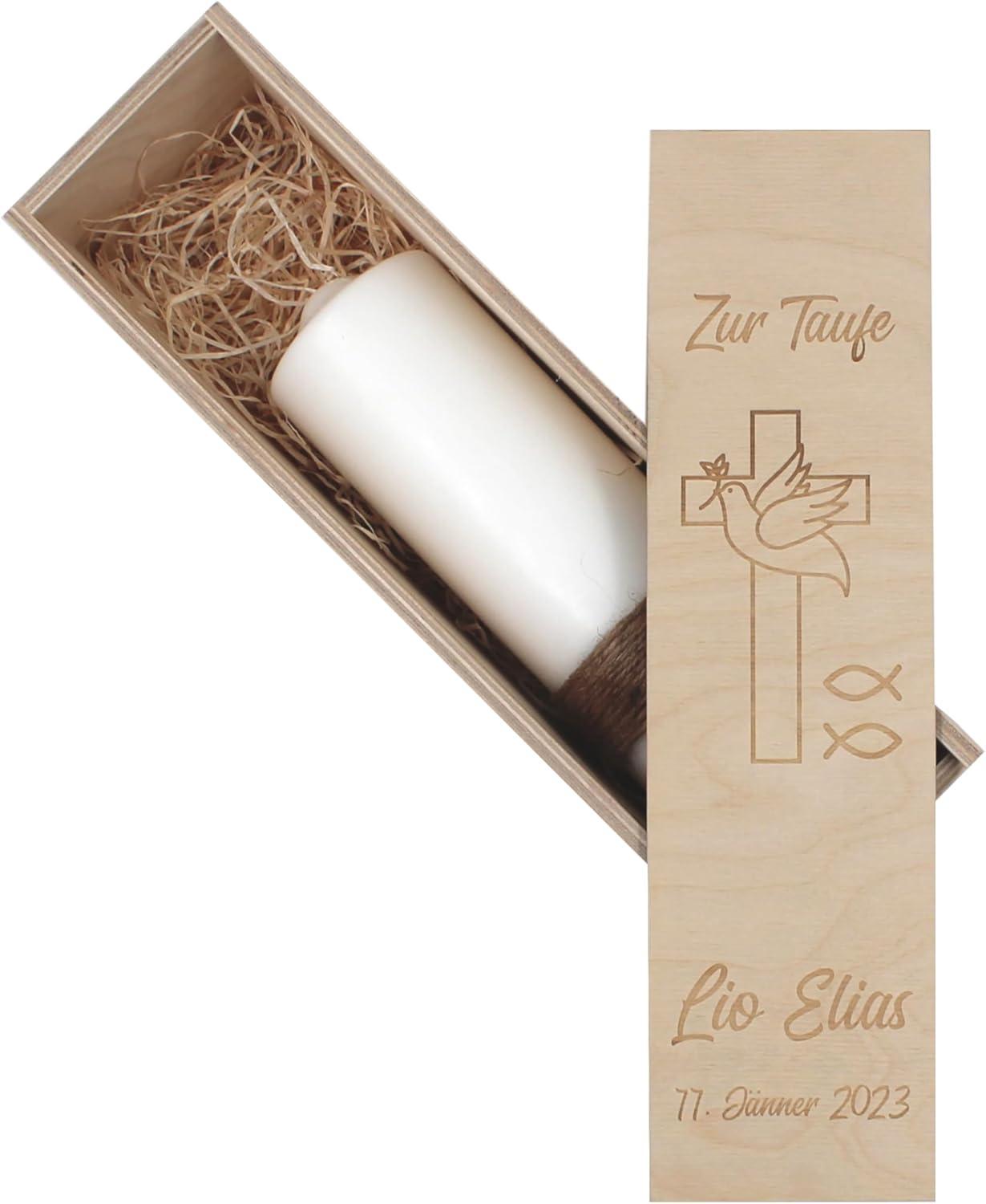 Personalized Candle Box for Communion & Christening | Custom Name ...