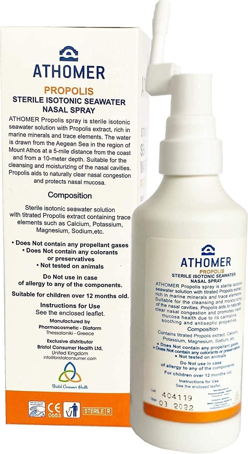 Sea Water Spray with Propolis for Nasal Decongestion - Natural Saline ...