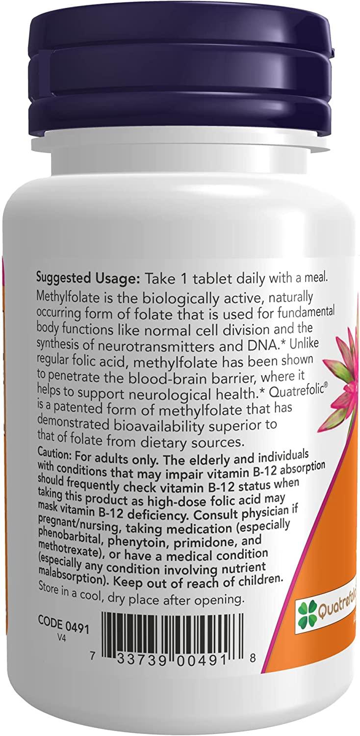 Now Foods Methyl Folate 1000 mcg - 90 Tablets for Optimal Health | Buy ...