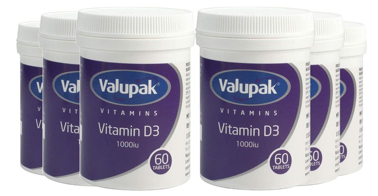 Valupak Vitamin D 1000IU - 6 Pack | Essential Supplement for Immune ...