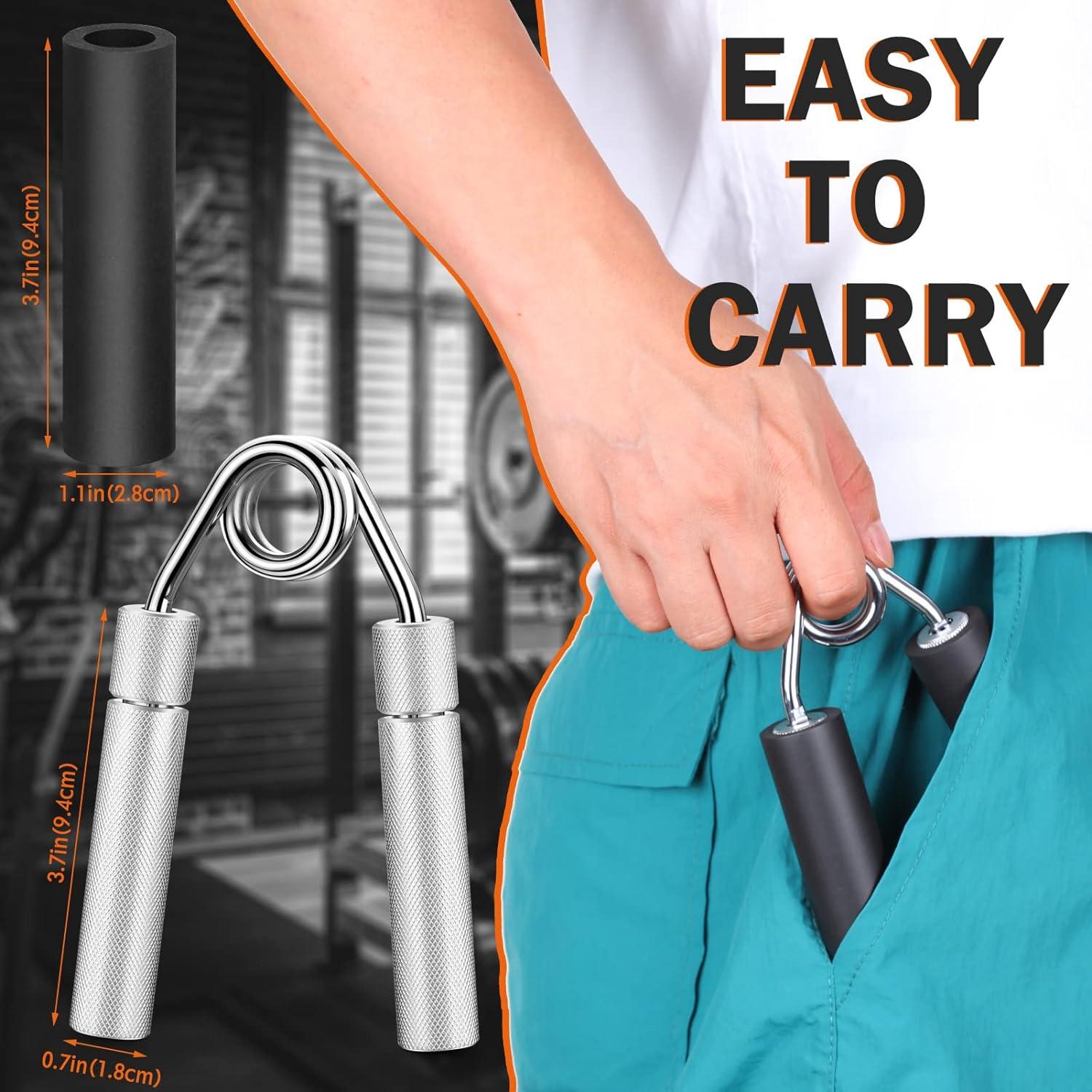 KIBTOY Hand Grip Strength Trainer 2-Pack - Adjustable Resistance 50-150 ...