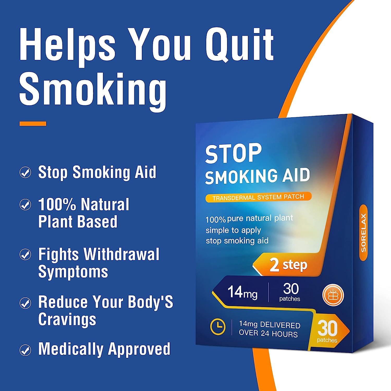 Sorelax Quit Smoking Patches Step 2 - 14mg 30 Patches | 24-Hour ...