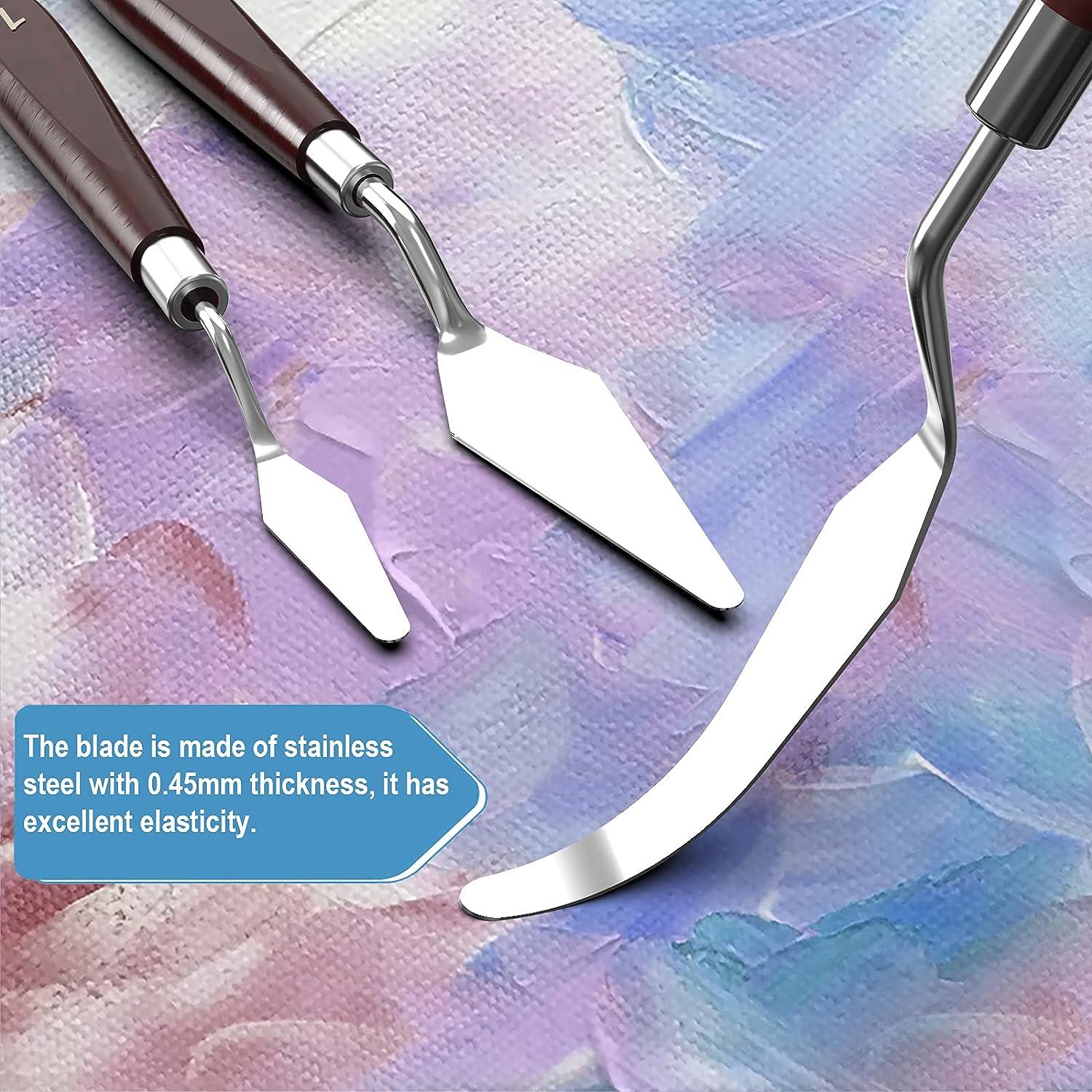8 Pack Stainless Steel Painting Knife Set with Wood Handle ...