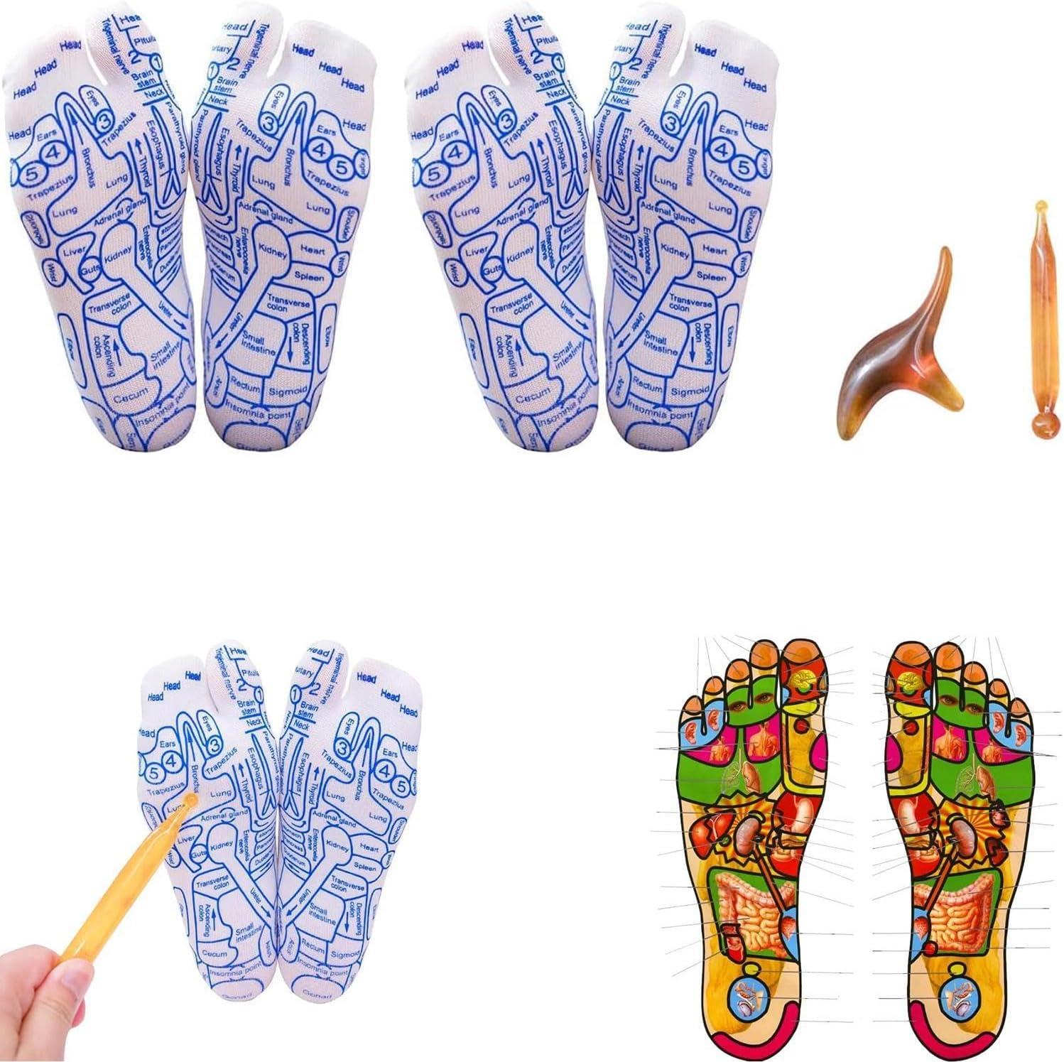 Reflexzone Massage Socks | Cotton Reflexology Sock Set for Foot Health ...