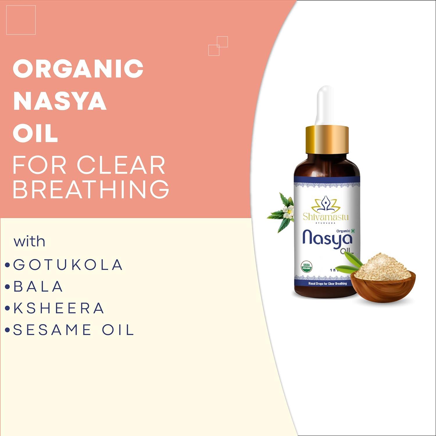Nasya Oil 30ml - Certified Organic Nasal Drops for Clear Breathing ...
