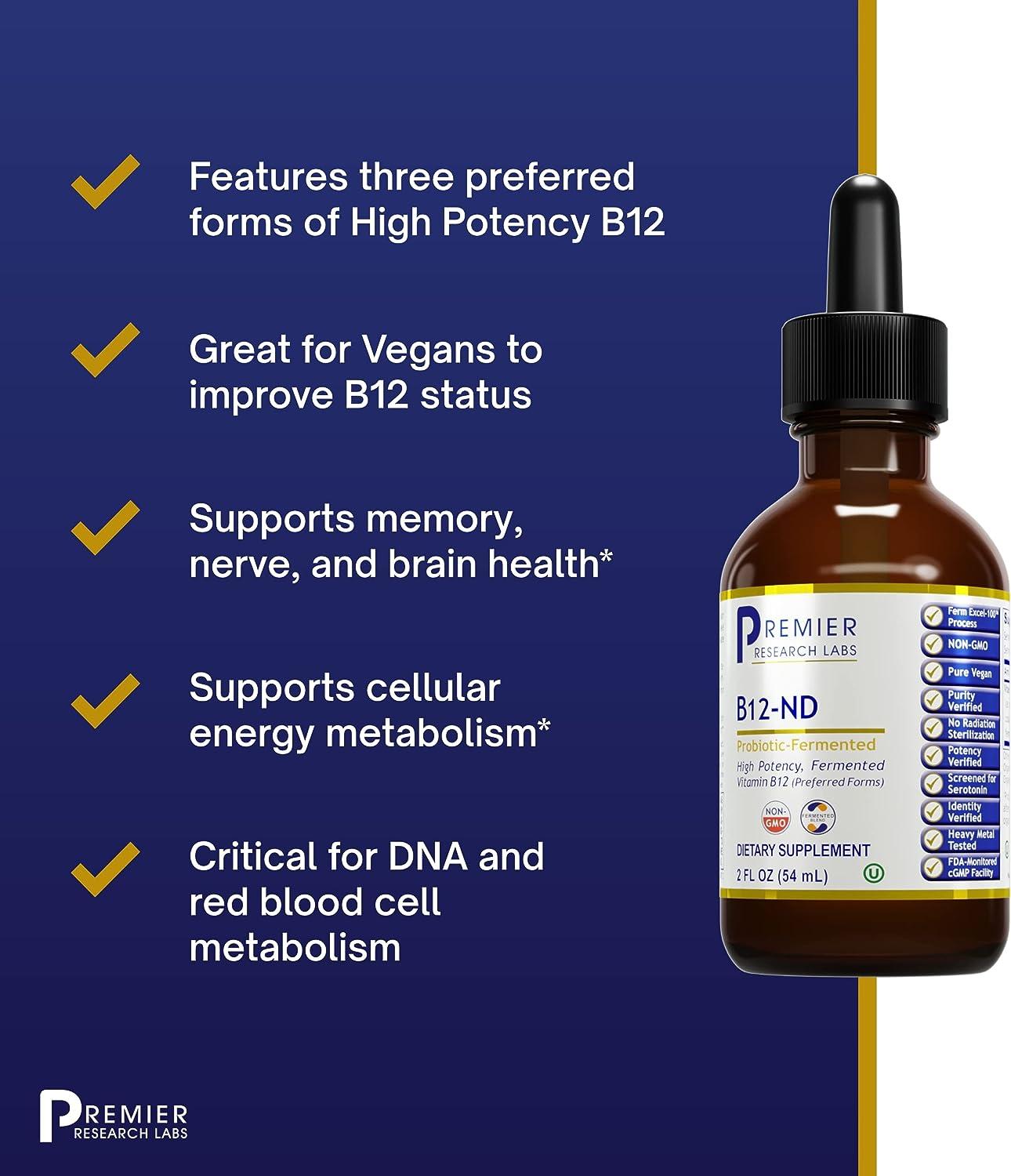 PRL B12-ND: High-Potency Fermented Vitamin B12 for Brain & Nerve ...