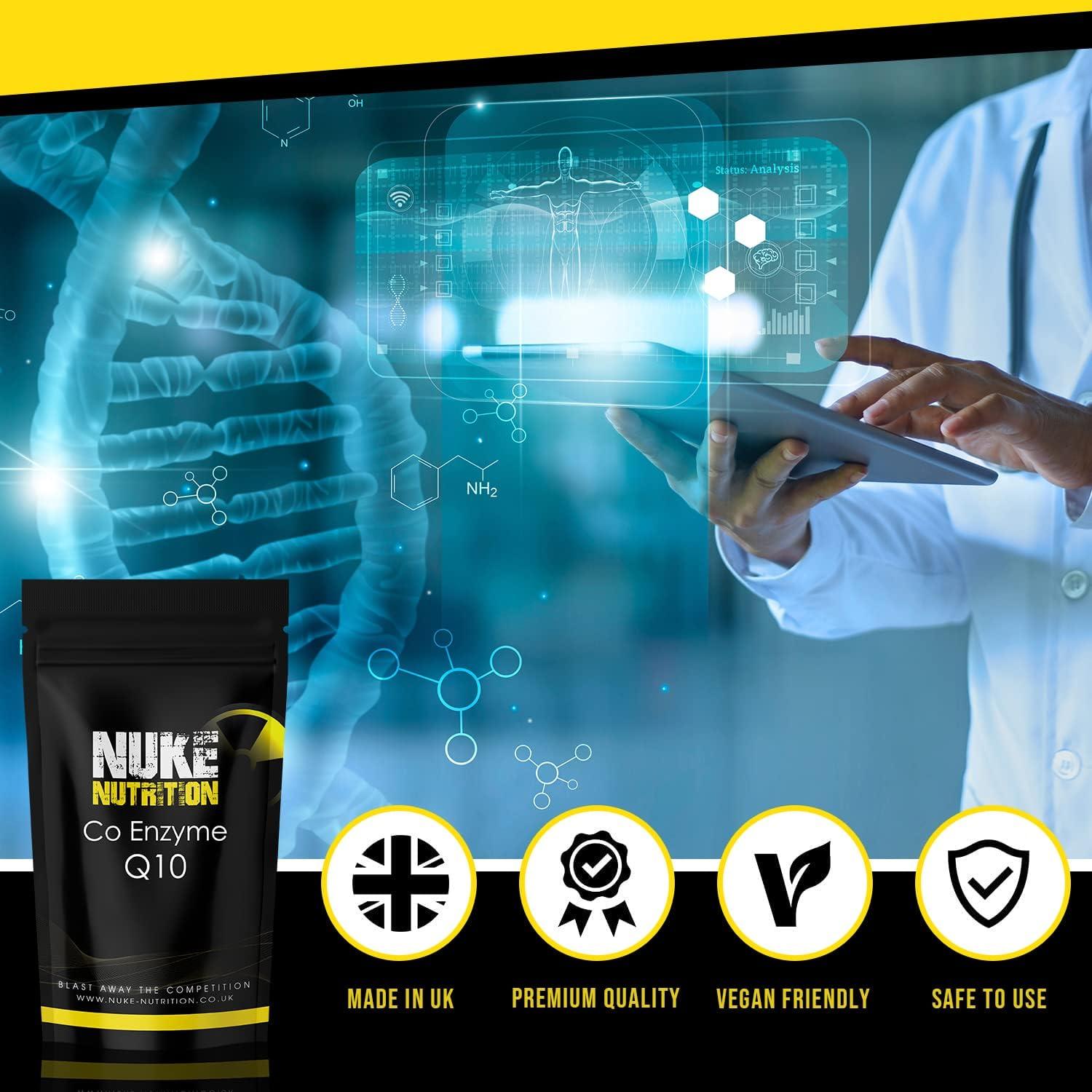 Nuke Nutrition COQ10 100mg Capsules - 120 High Strength Co Enzyme Q10 ...