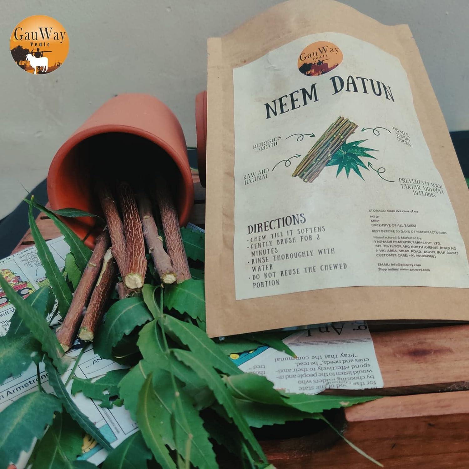 Natural Neem Chew Sticks Datun Ayurvedic Organic Toothbrush - Remove ...