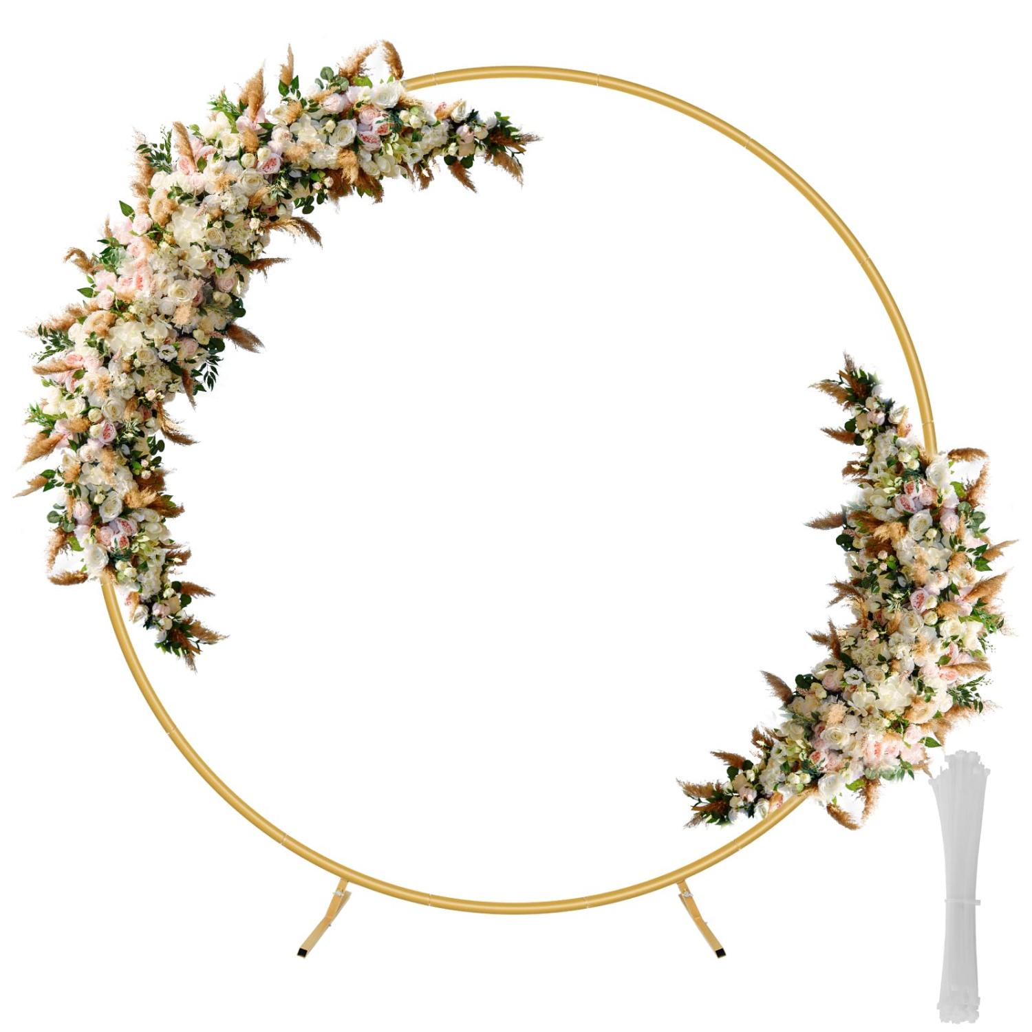 Fogein 6.6ft Round Backdrop Stand - Metal Circle Arch Stand for Wedding ...