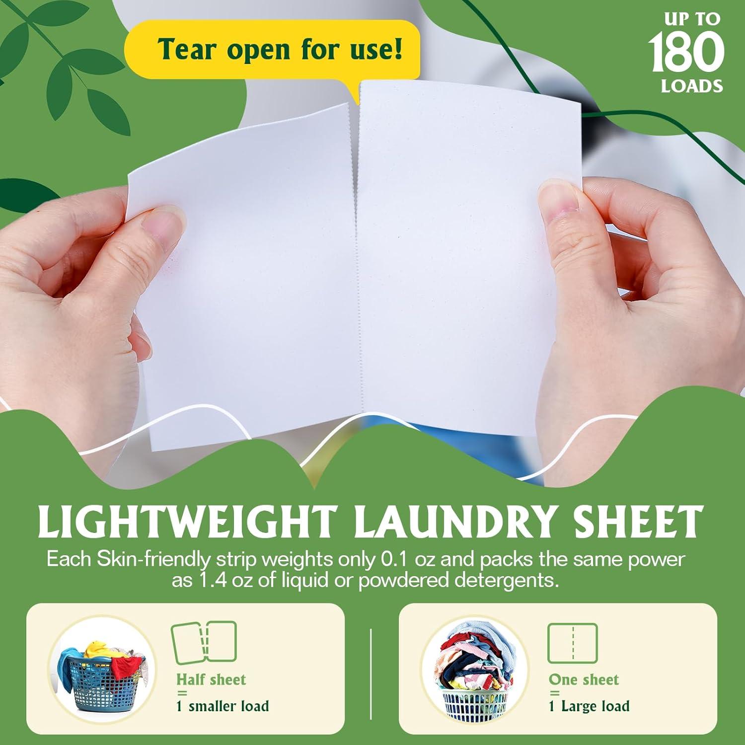 YOGINGO Eco-Friendly Laundry Detergent Sheets - 90 Sheets 180 Loads | Liquid-Less Technology for ...