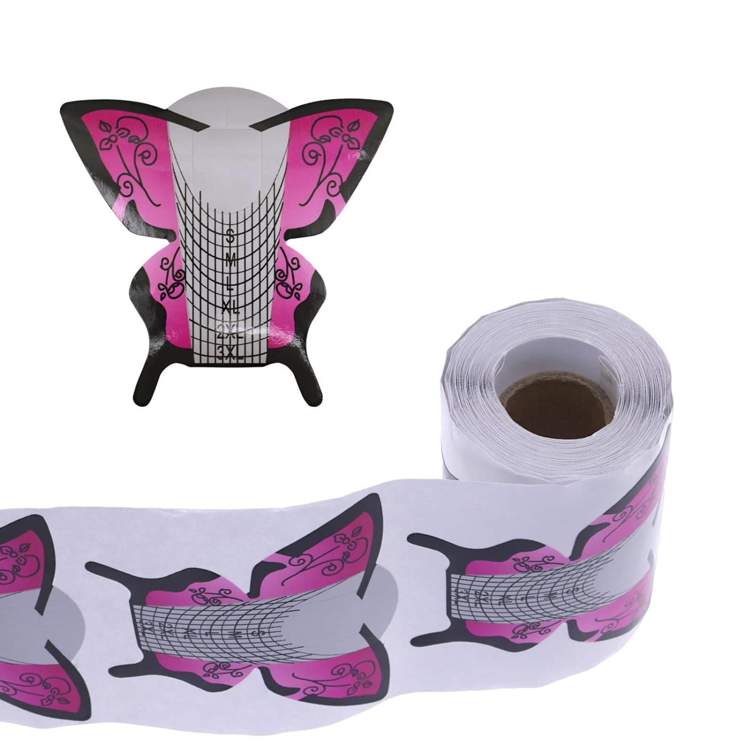 DBOO 50 Pack Nail Forms Nail Art Tips Extension Forms Butterfly Nail ...