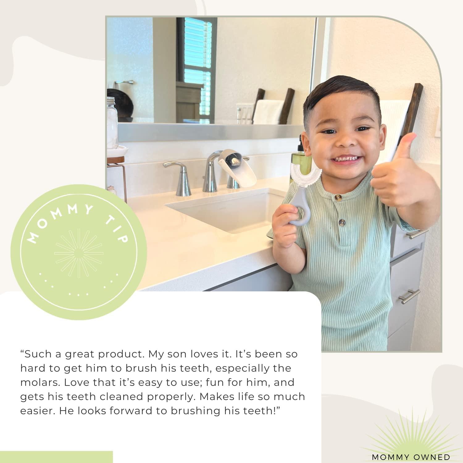 Happy Bubble Premium Soft Silicone U-Shaped Toddler Toothbrush - Pink ...