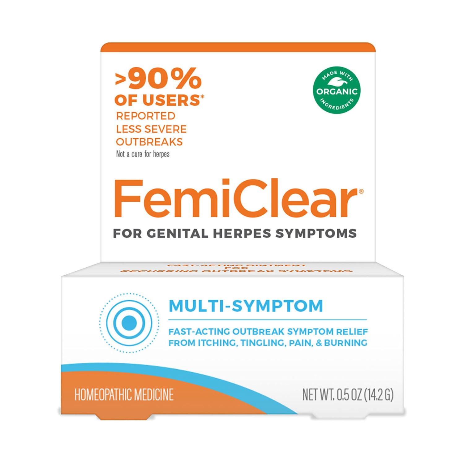 FemiClear Genital Herpes Cream 0.5oz - Multi-Symptom Relief