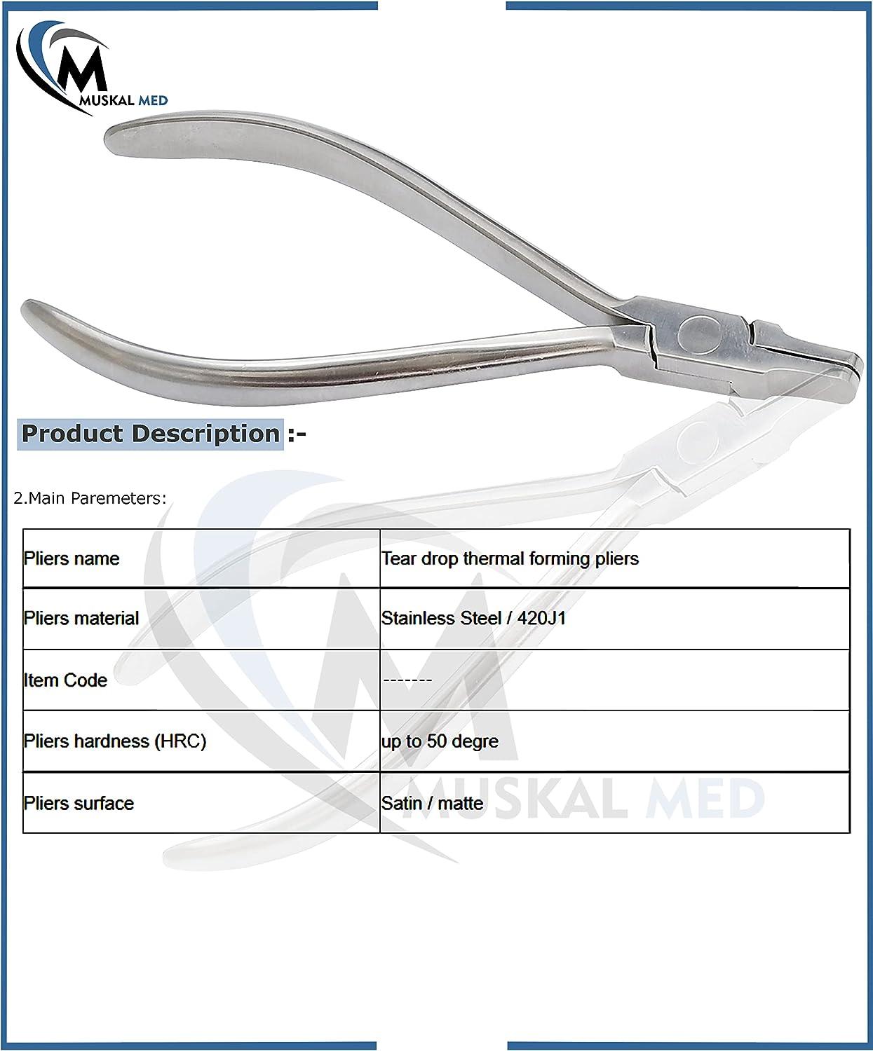 VISION TEK MED Orthodontic Tear Drop Pliers - for Thermal Forming ...