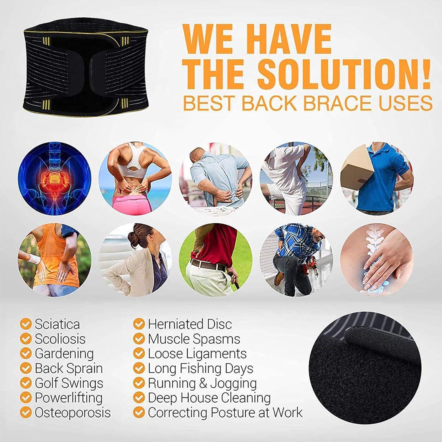 Ngary Back Bandage for Men & Women | Lumbar Belt with 5 Support Sticks ...