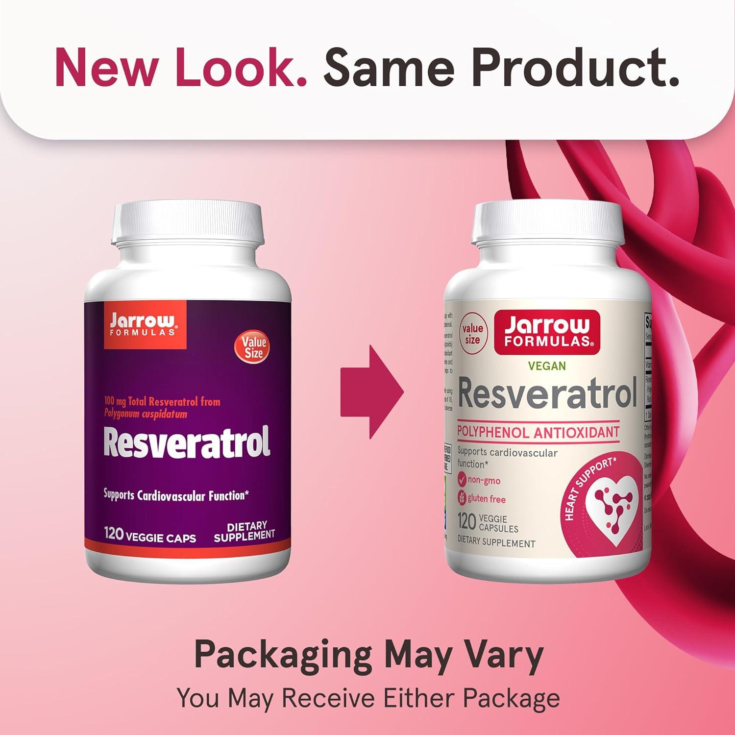 Jarrow Formulas Resveratrol 100 mg - 120 Veggie Caps | Antioxidant ...