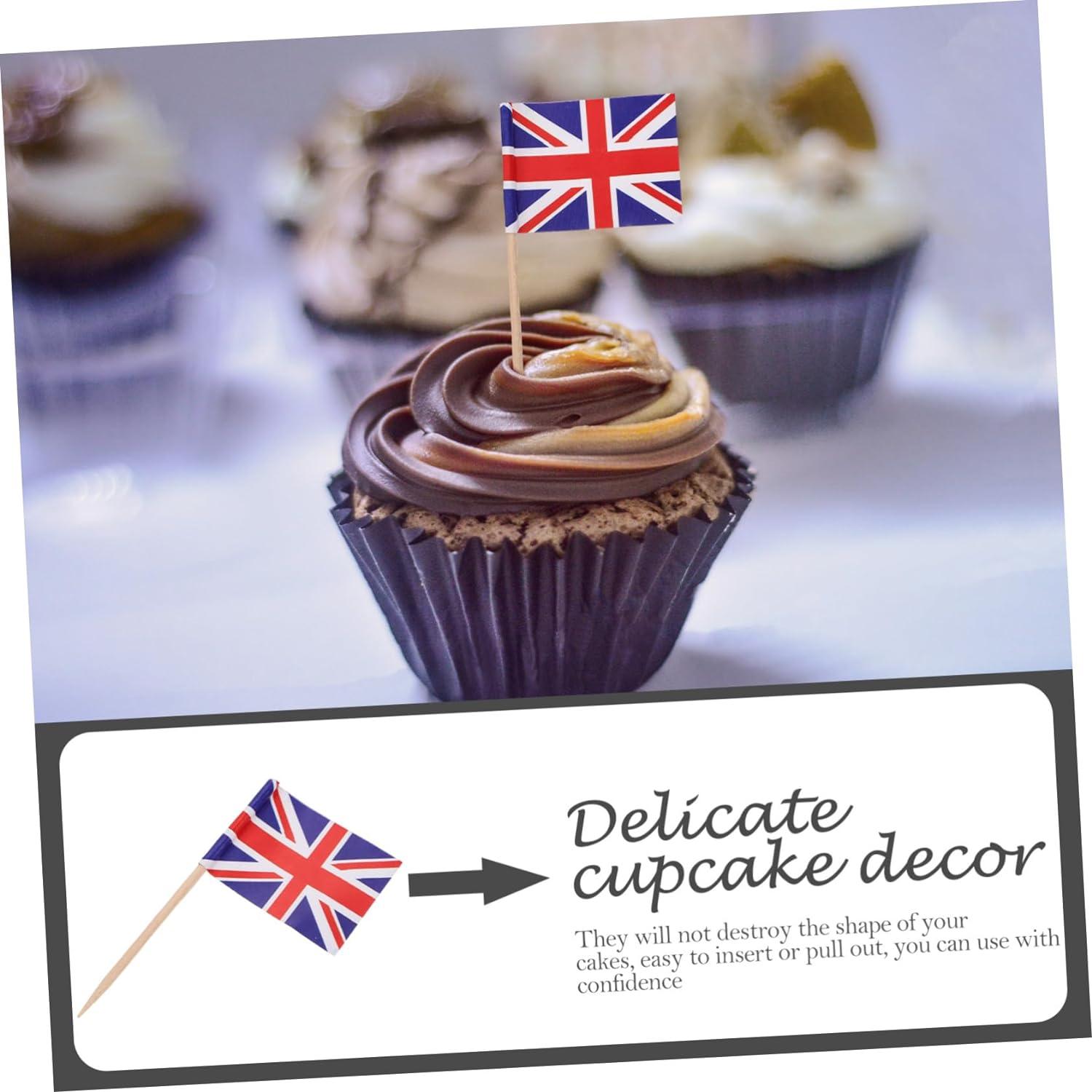 Zerodeko 200pcs Toothpick Cake Insert American Flag Toothpicks Britain ...