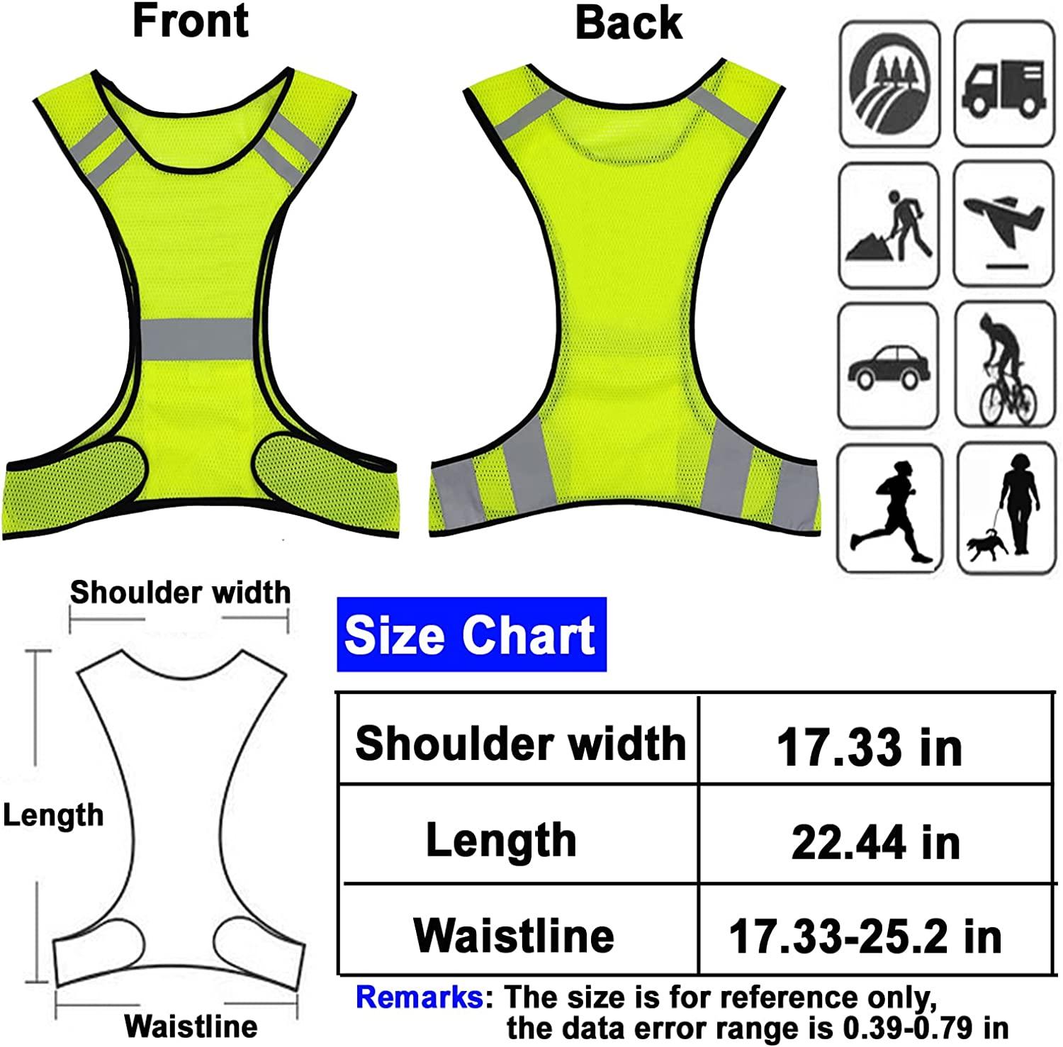 High Visibility Reflective Night Running Vest | Adjustable Strap ...