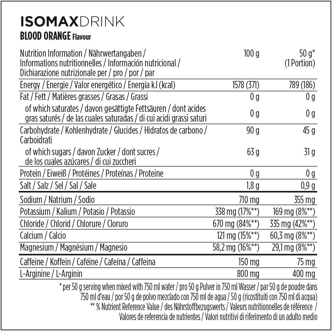 Powerbar Isomax Blood Orange 1200g - Isotonic sports drink - 5 ...