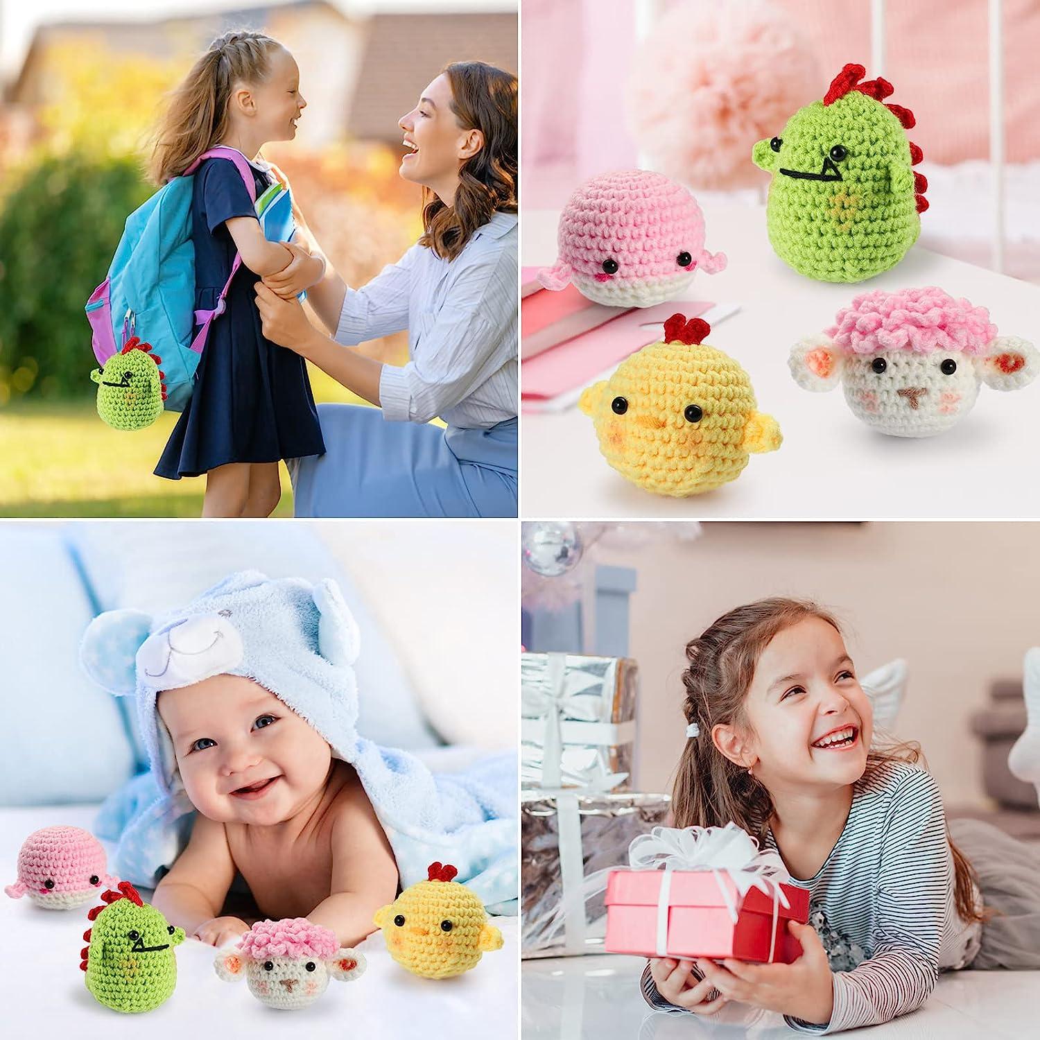 RQWZBCHX 4 Animal Crochet Kit for Beginners - Chicken, Whale, Sheep ...