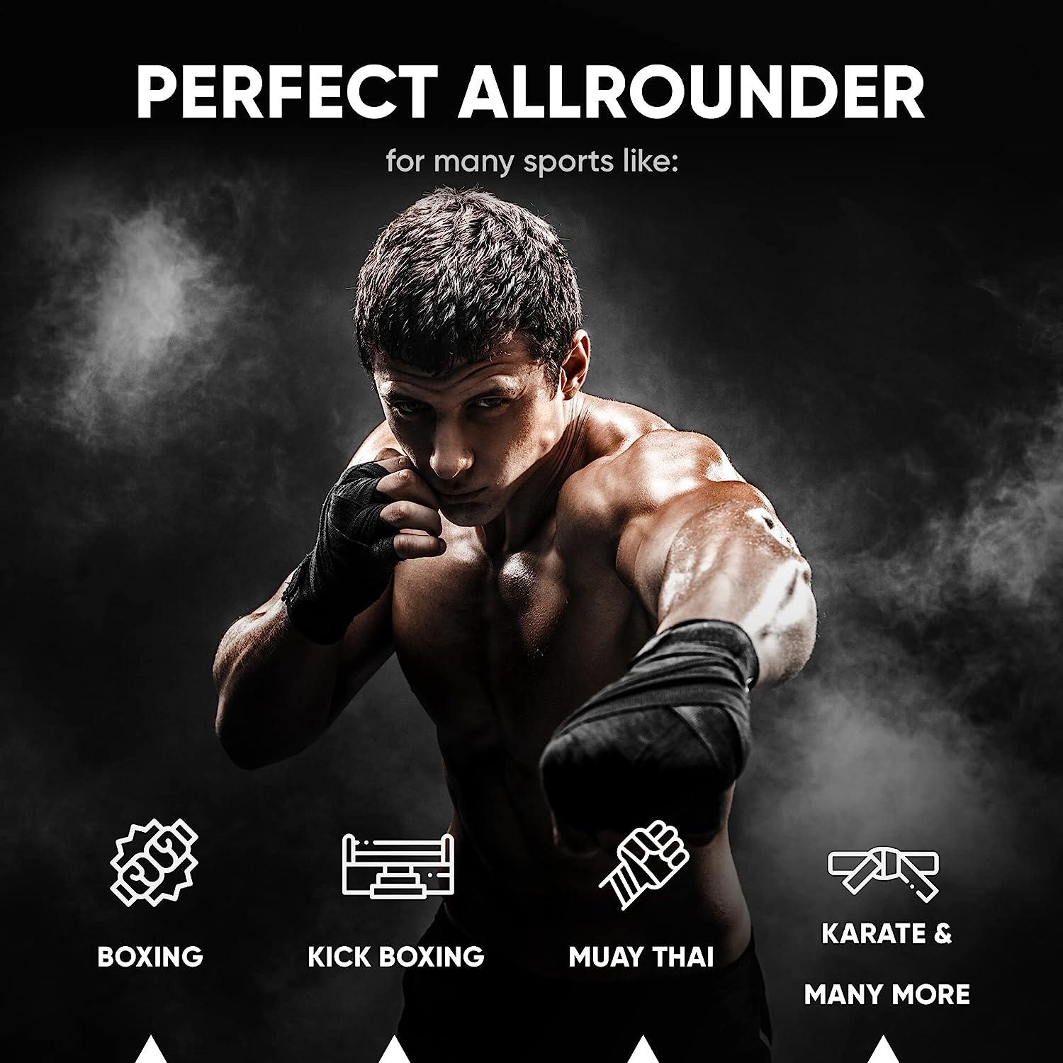 FIGHTR Premium 160 Semi Elastic Hand Wraps with Thumb Loop for Boxing ...