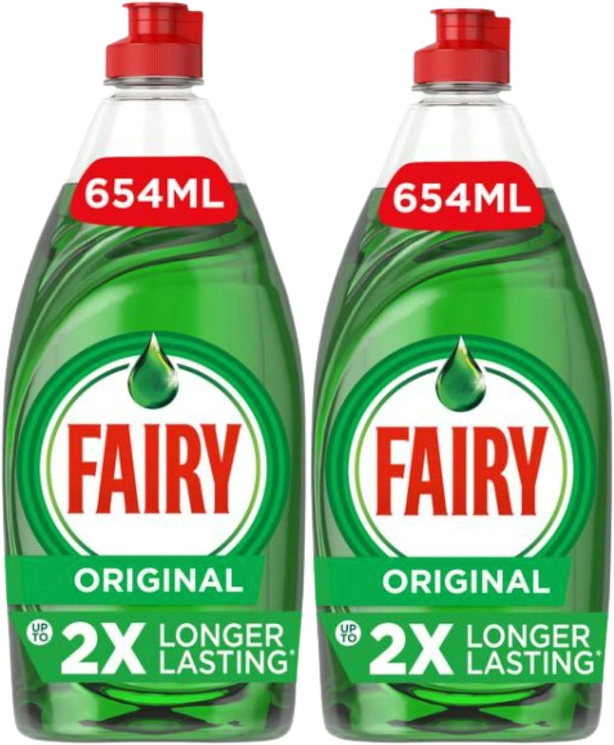 Washing Up Liquid Bundle with Fairy Liquid 654ml x2 Dishmatic Washing ...