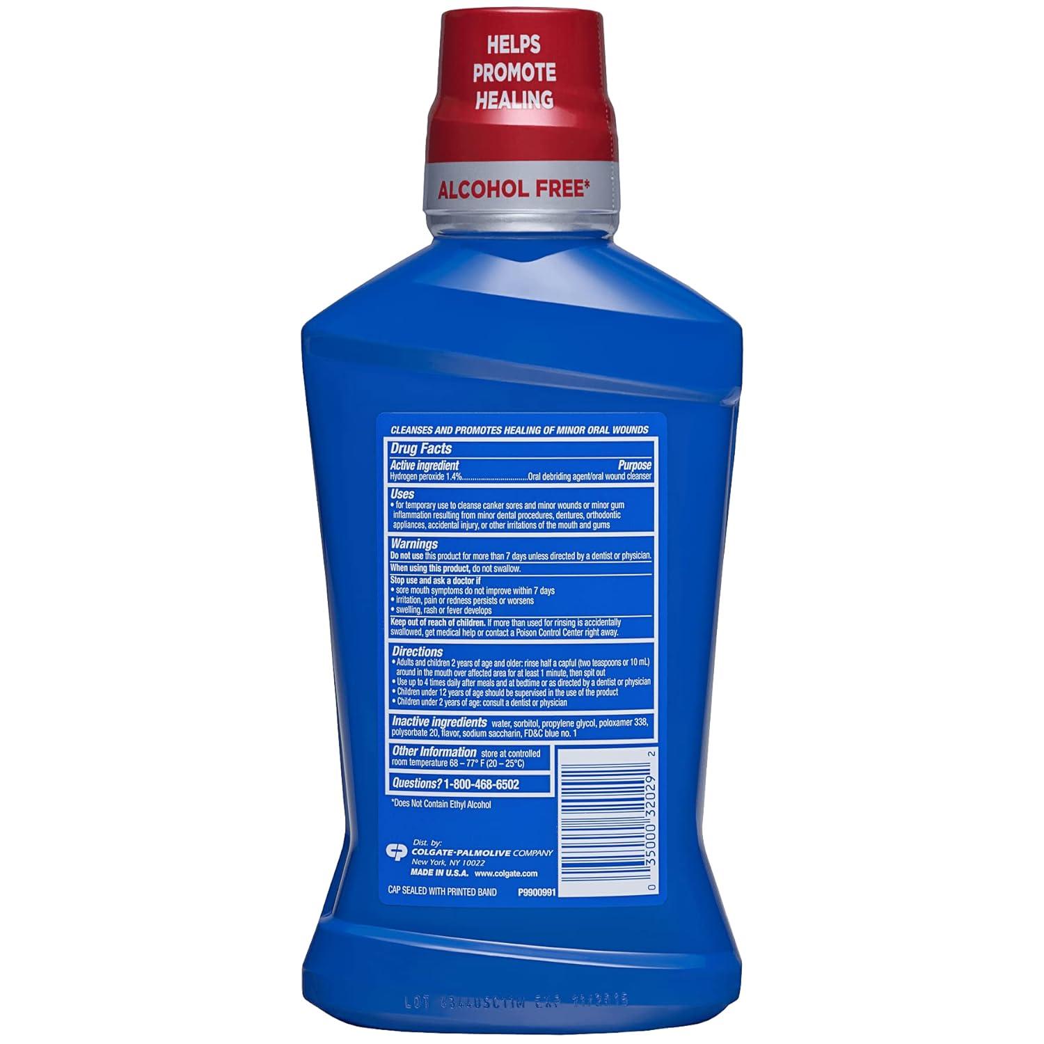 Colgate Peroxyl Mouth Sore Rinse Mild Mint 16.9 oz - Pack of 2 ...