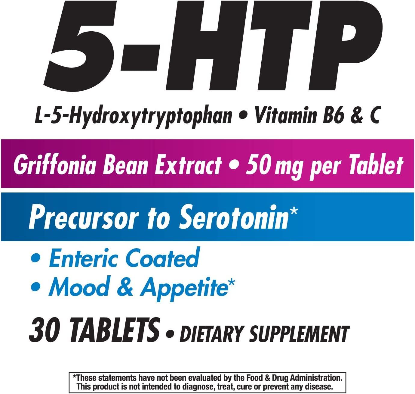 Nature's Way 5-HTP Supplement with Vitamin B6, C & Griffonia Extract ...