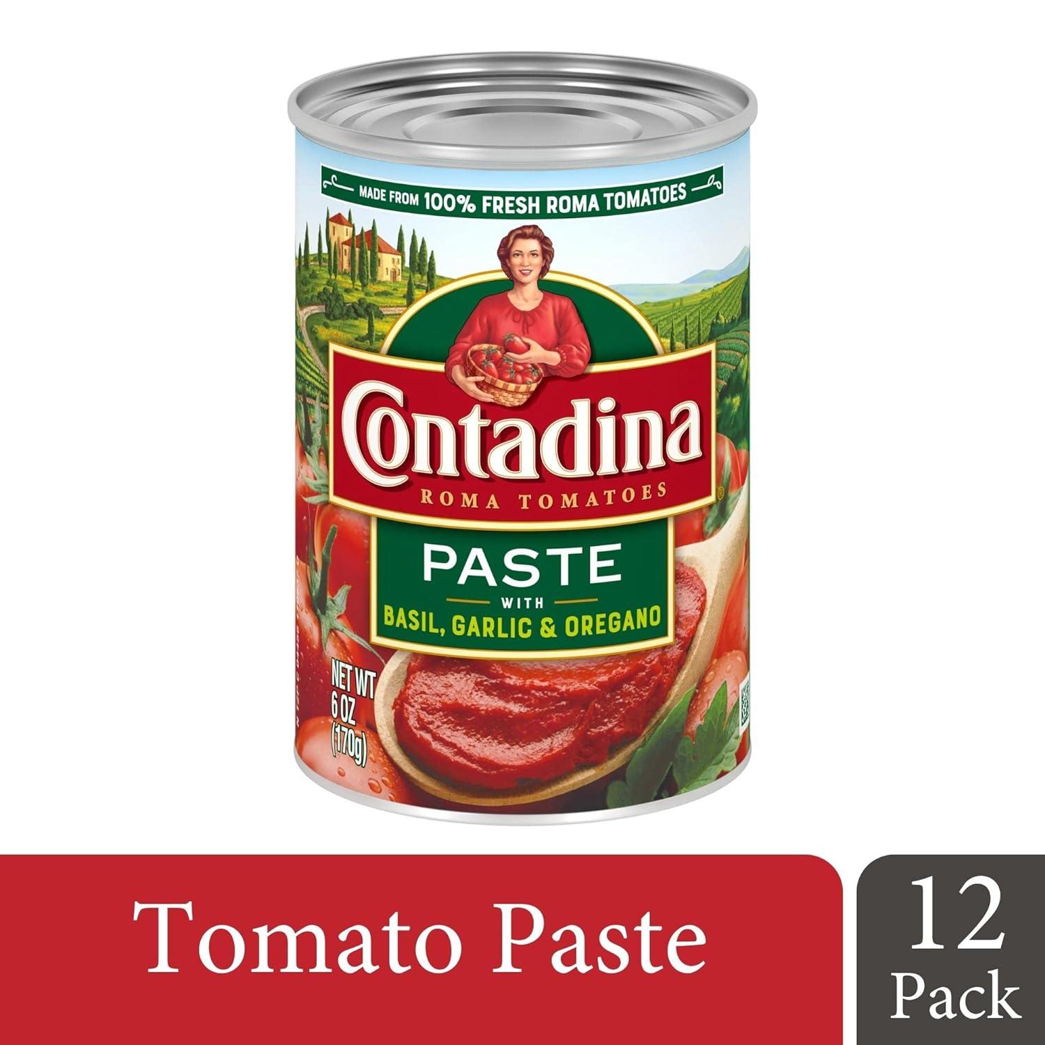 Contadina Tomato Paste With Italian Herbs 6 oz Can - 12 Pack | Rich Red ...