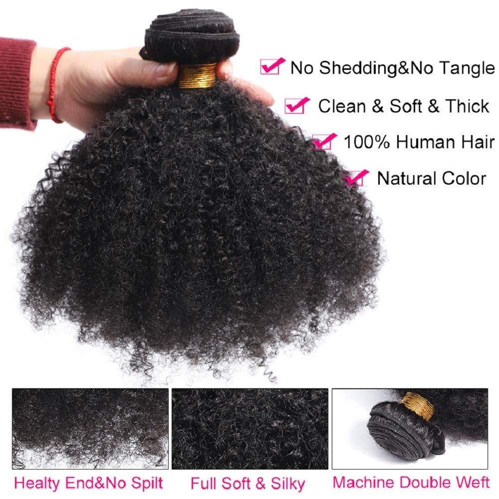 Mongolian Afro Kinky Curly Human Hair Bundles - 8 10 12 Inch Unprocessed Virgin Hair for Black ...