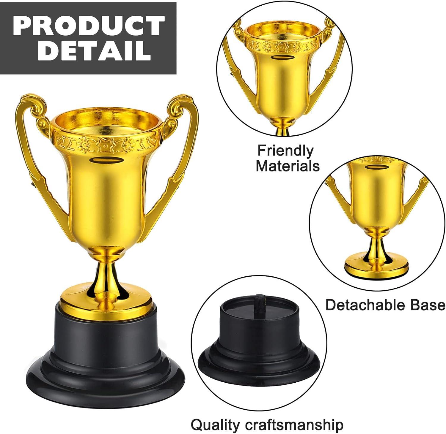 Pack of 40 Golden Award Trophy Cups - Mini Plastic Trophies for Kids ...