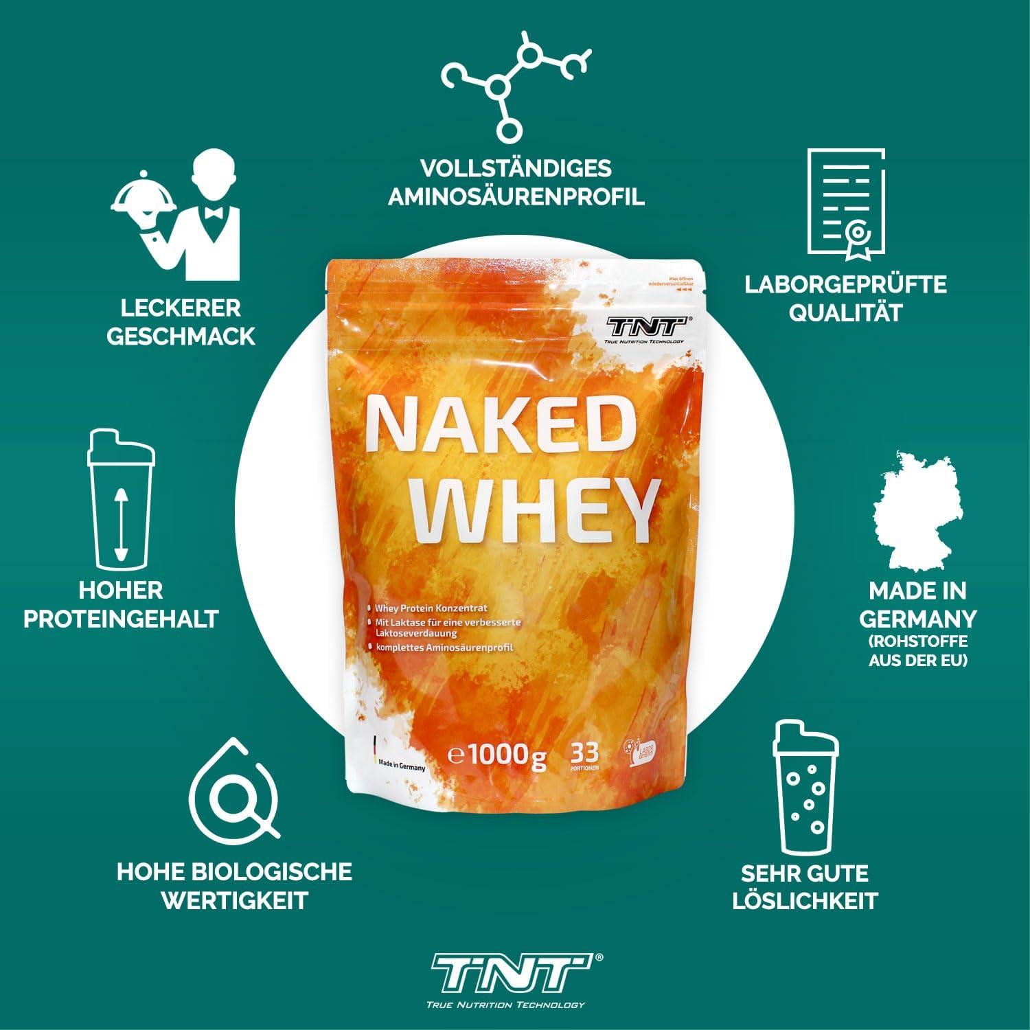 TNT Naked Whey Protein Concentrate 1KG - Delicious Chocolate Protein ...