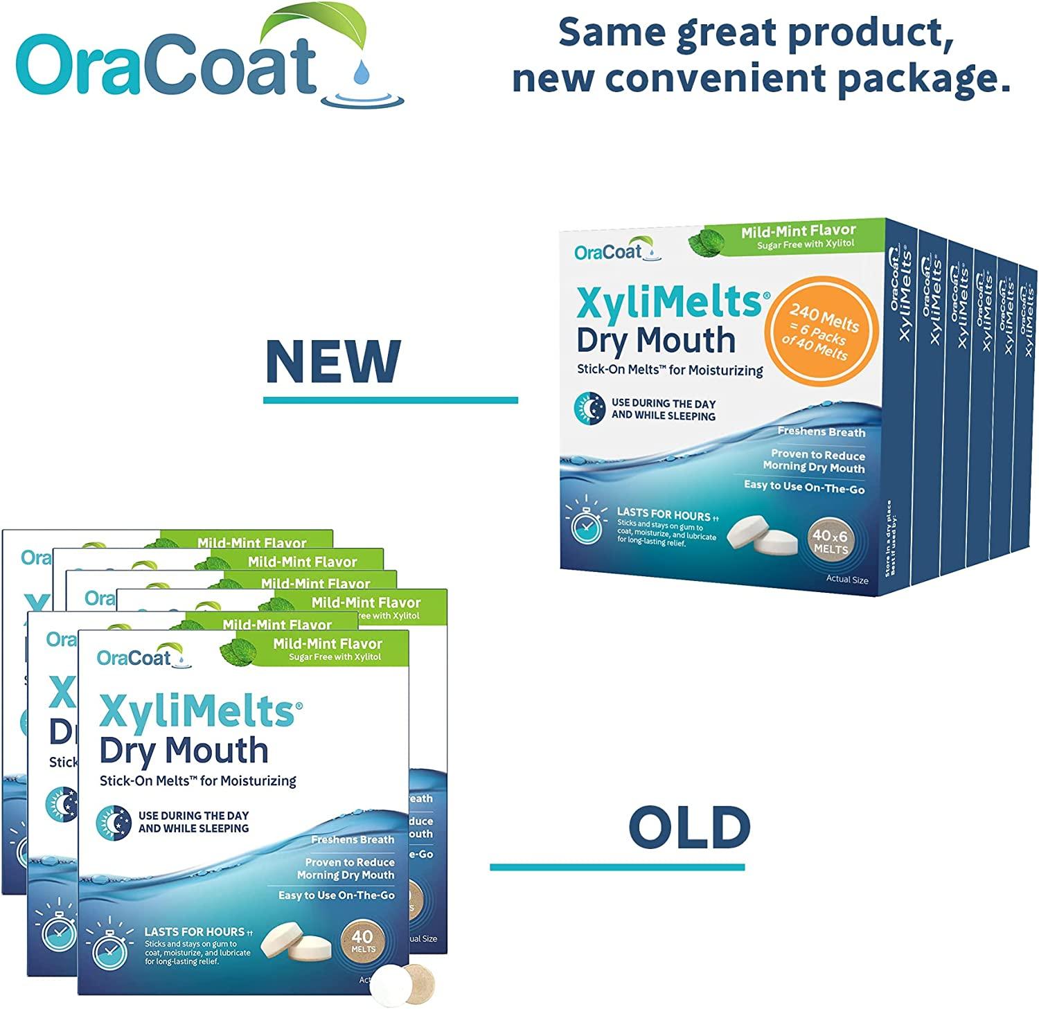 Oracoat Xylimelts Oral Adhering Discs Mild Mint 40 Count - Pack of 6 ...